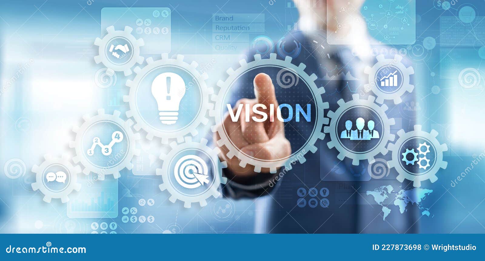 Vision, Business Intelligence and Strategy Concept on Virtual Screen ...
