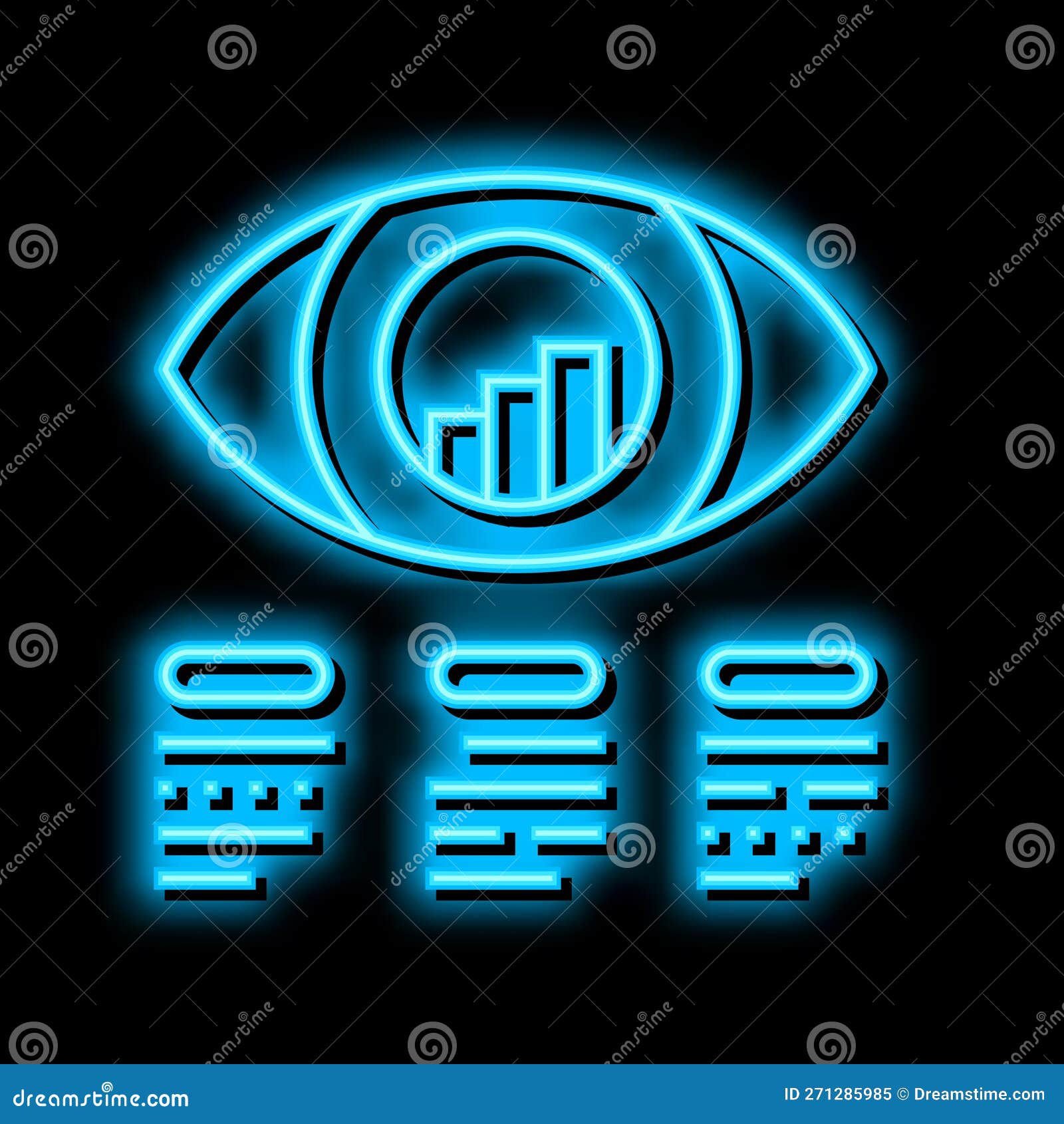 Vision of Business Strategy Neon Glow Icon Illustration Stock Vector ...