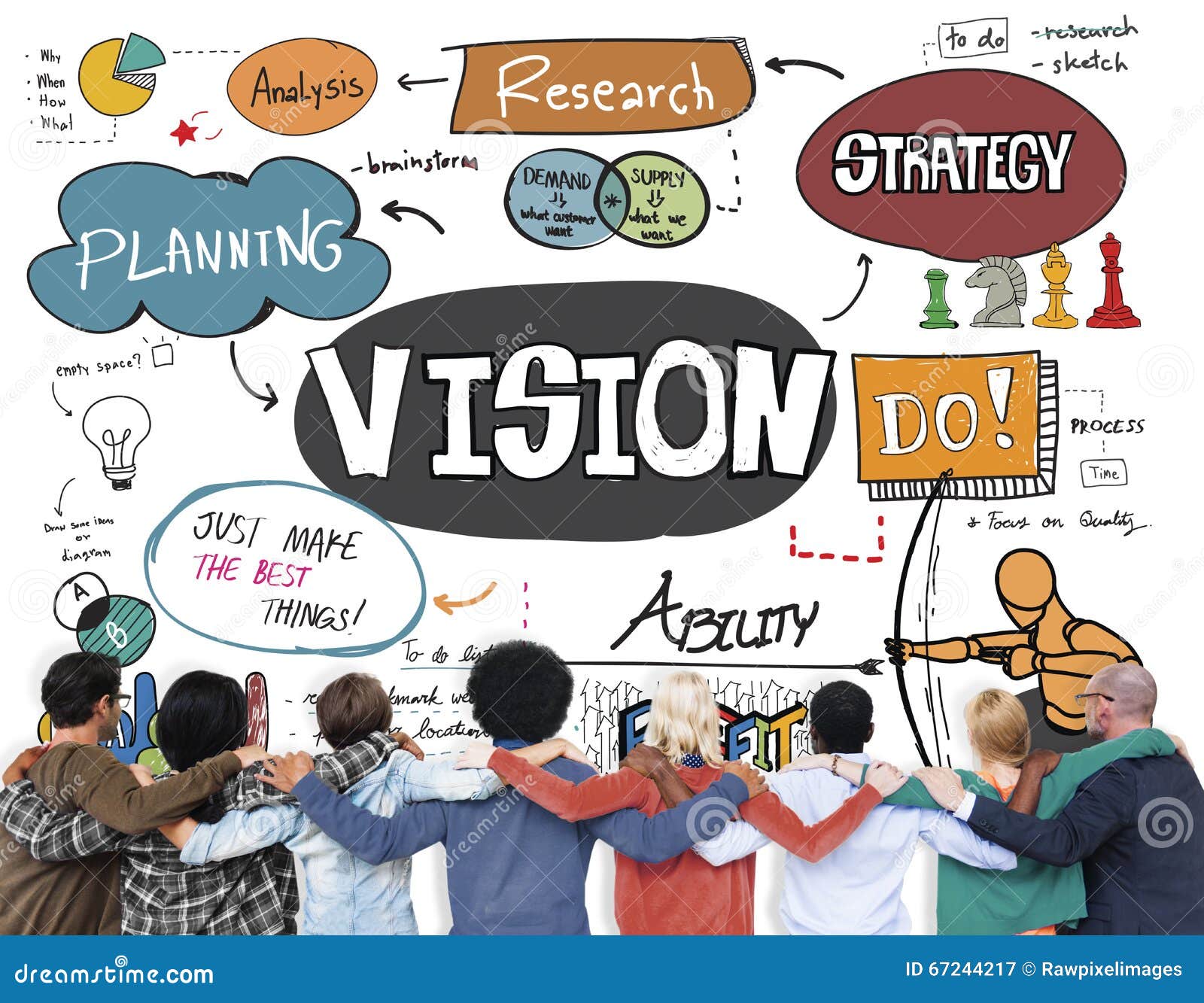 Vision Business Strategy Research Drawing Concept Stock Image - Image ...