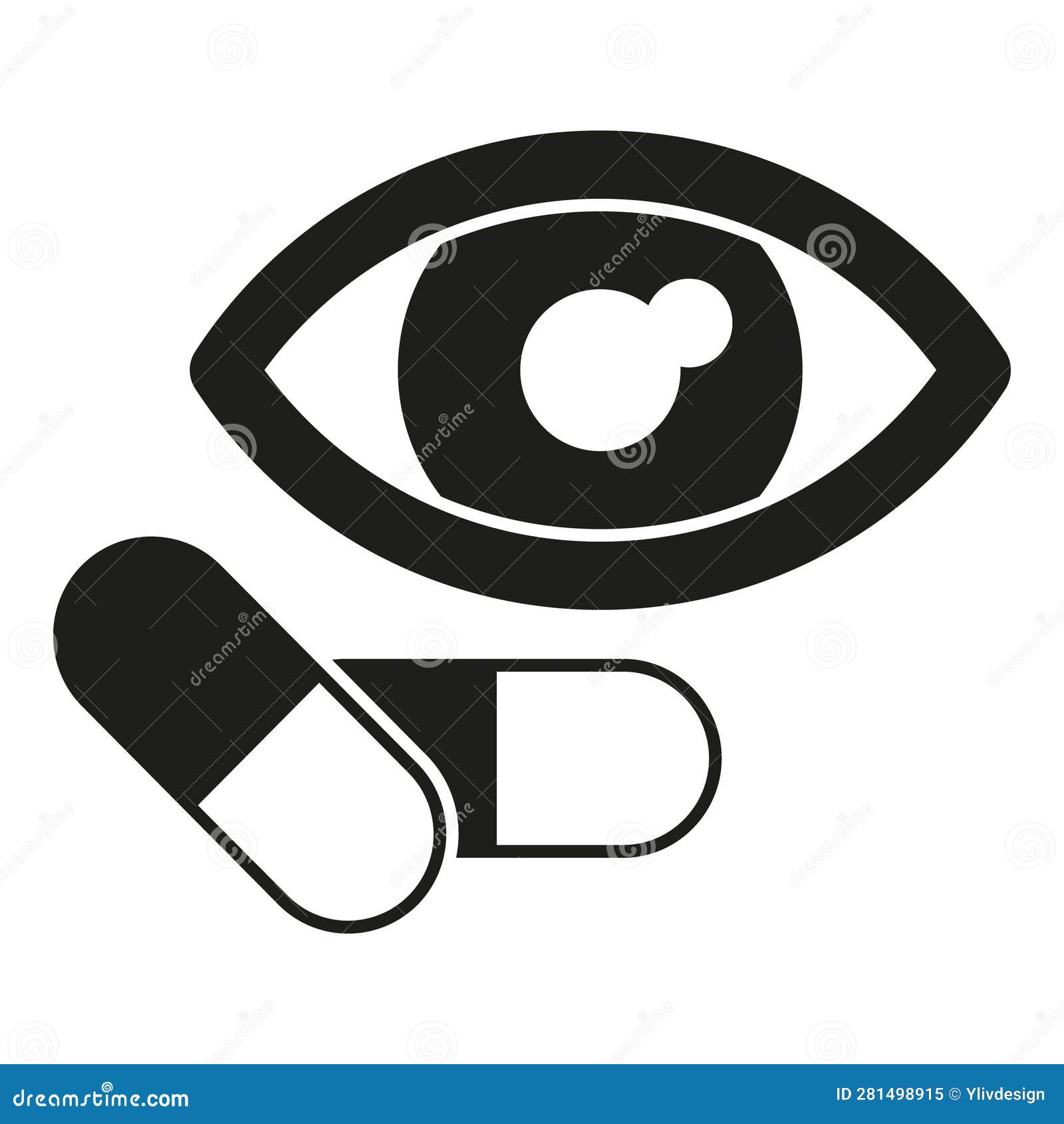 Vision Capsule Icon Simple Vector. Eye Test Stock Illustration ...