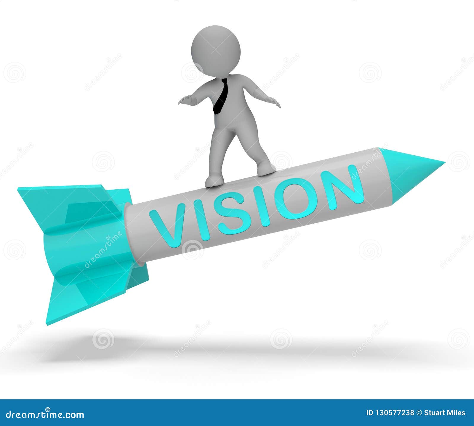 Vision Rocket Represents Forecasting Missions 3d Rendering Stock ...