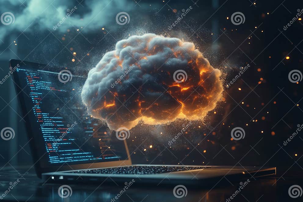 Vision of Cloud Data and Creativity Stock Illustration - Illustration of abstract, cerebral ...