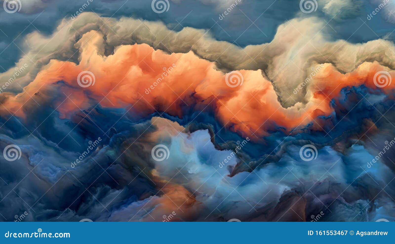 Vision of Cloudscape stock illustration. Illustration of alien - 161553467