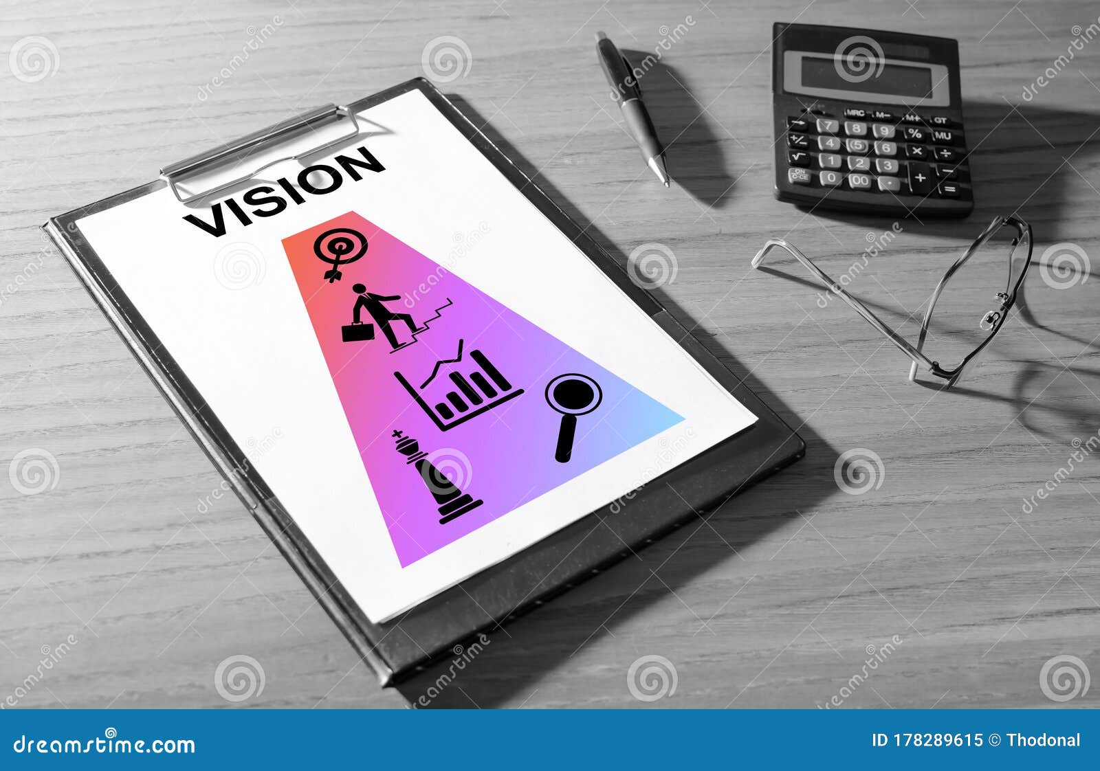 Vision concept on a desk stock image. Image of desk - 178289615