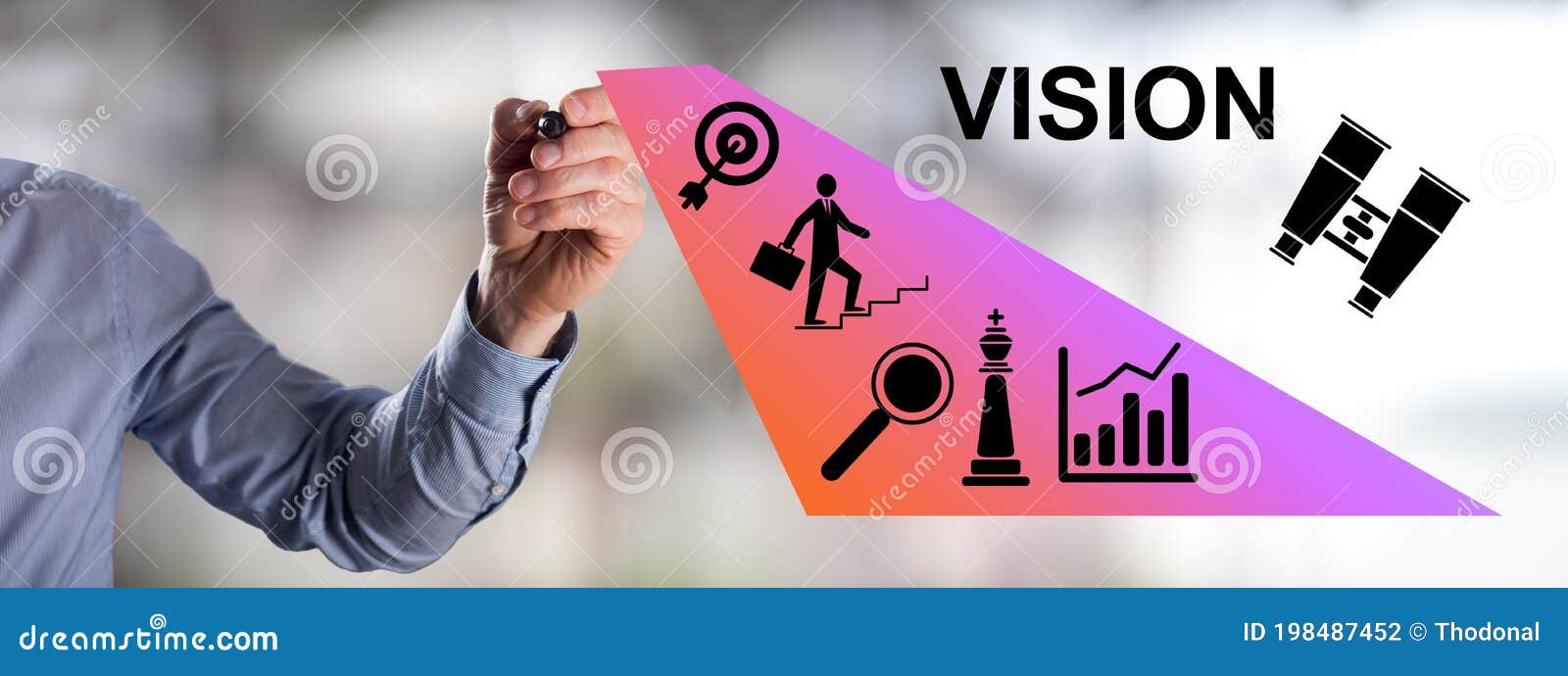 Vision Concept Drawn by a Man Stock Photo - Image of solution, goal ...