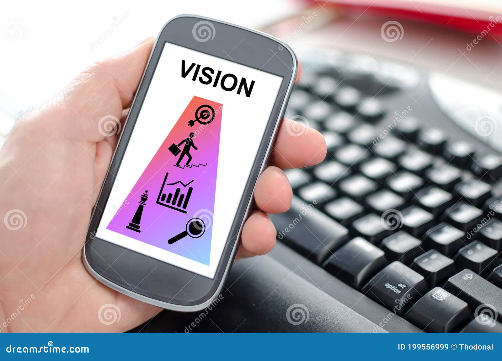 Vision Concept on a Smartphone Stock Image - Image of smartphone ...
