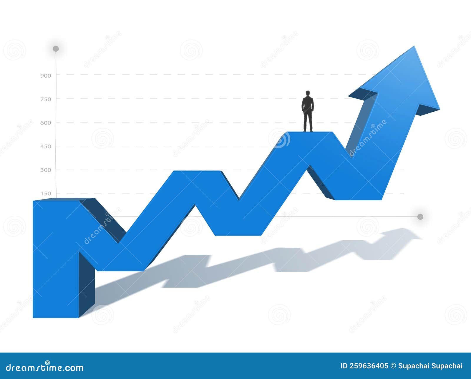 Vision Concept. Successful Businessman Standing on Arrow Editorial ...