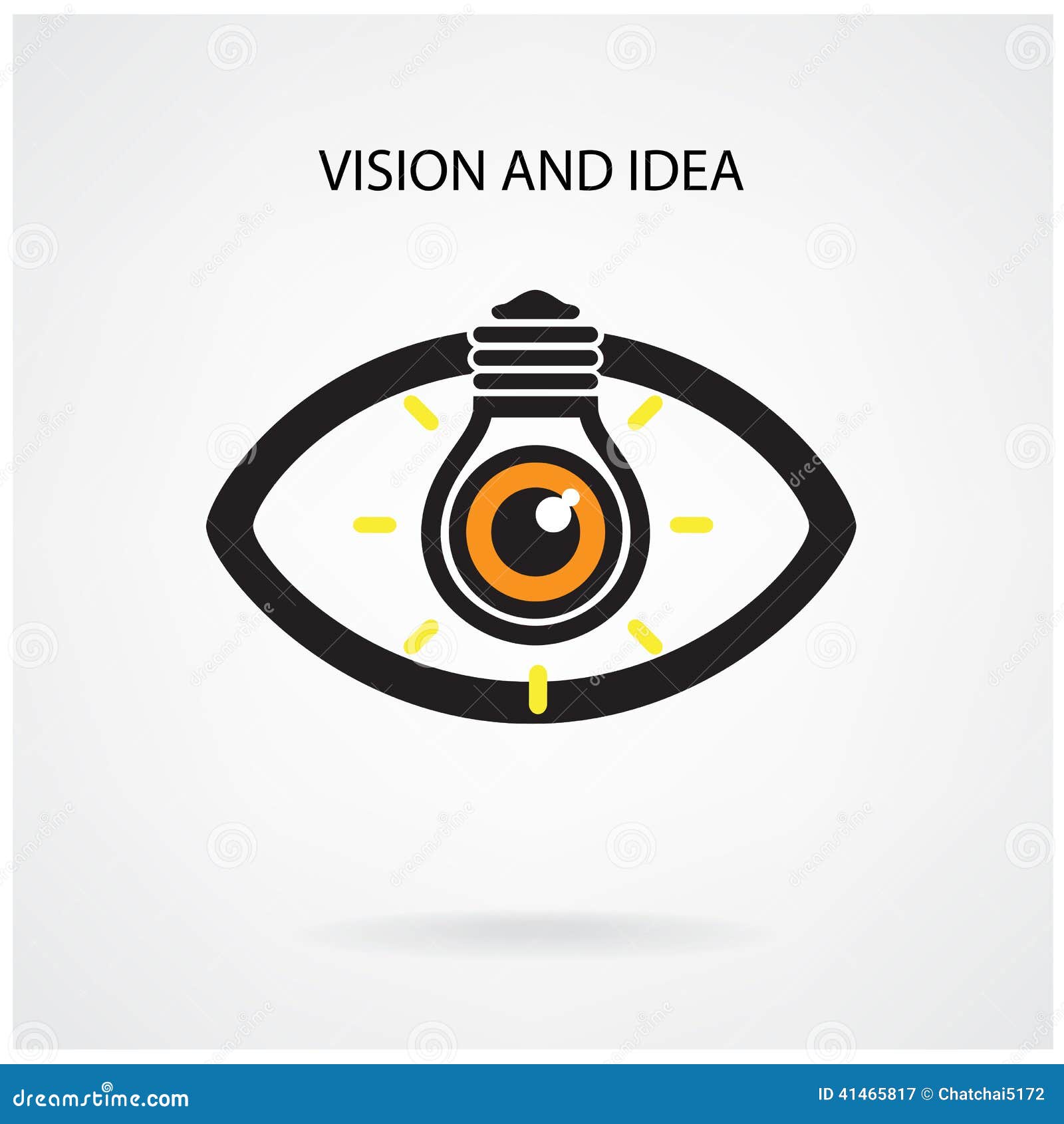 Vision and Creative Light Bulb Idea Concept , Eye Symbol Stock Vector ...