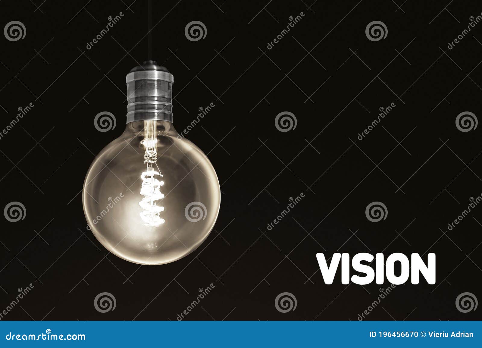 Vision , Creativity Innovation Illuminated Light Bulb Row Dim Ones ...