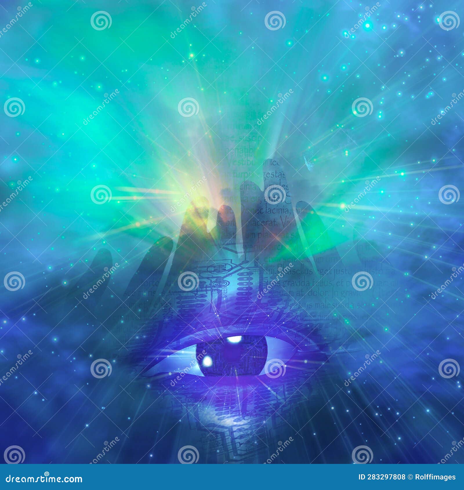 Vision of a cyborg stock illustration. Illustration of mystic - 283297808