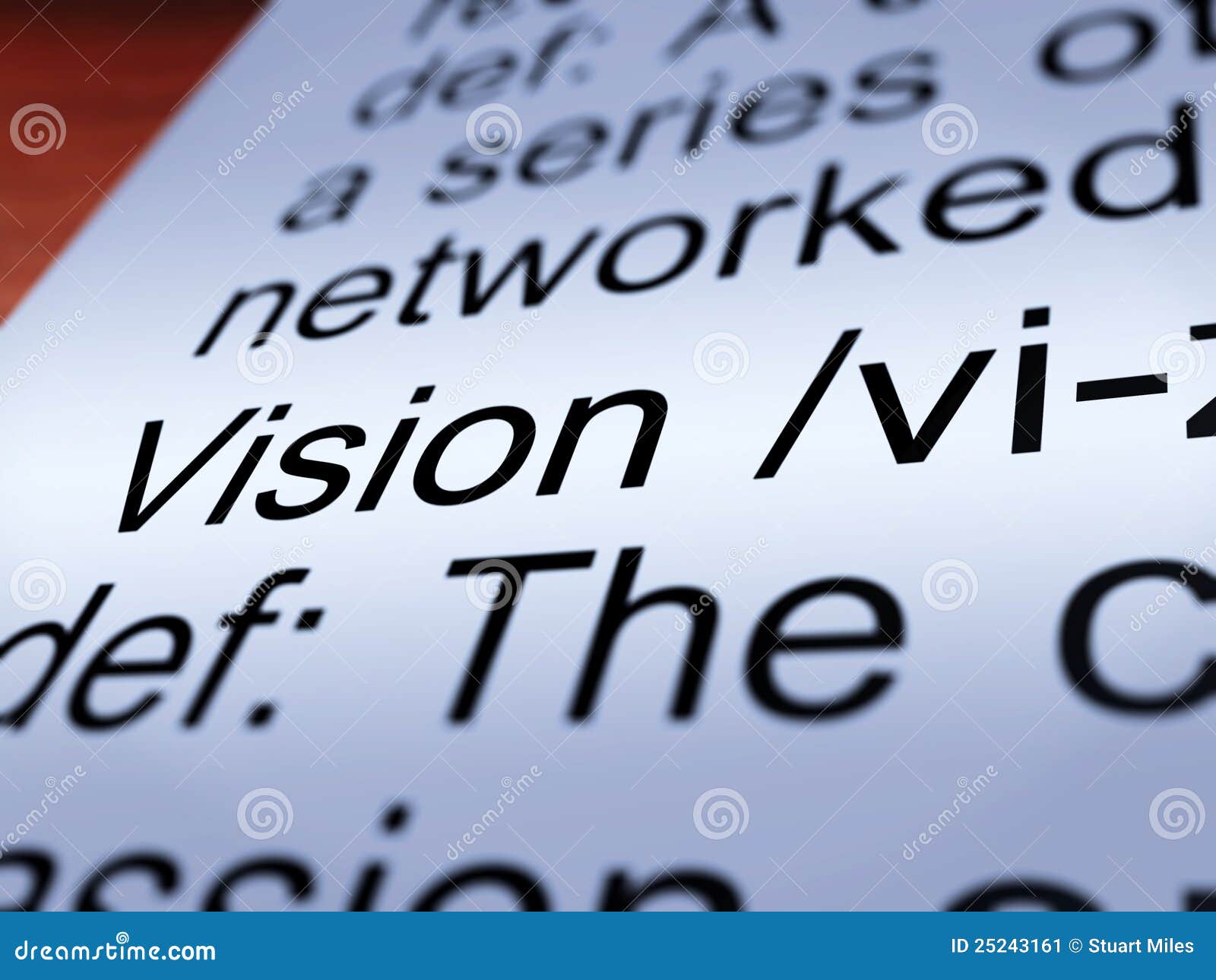 Vision Definition Closeup Showing Eyesight or Goals Stock Illustration ...