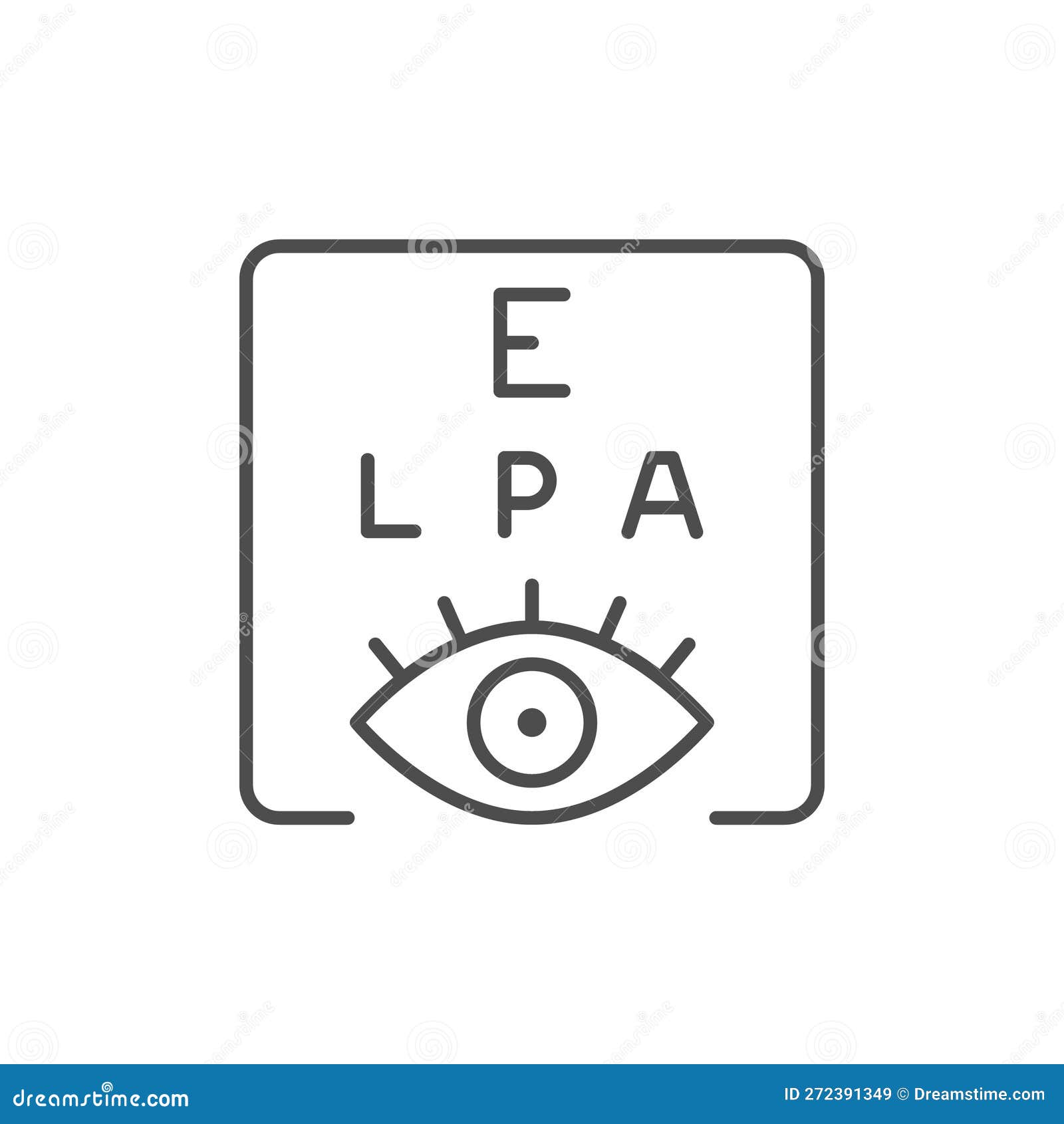 Vision Exam Line Outline Icon Stock Vector - Illustration of vision ...