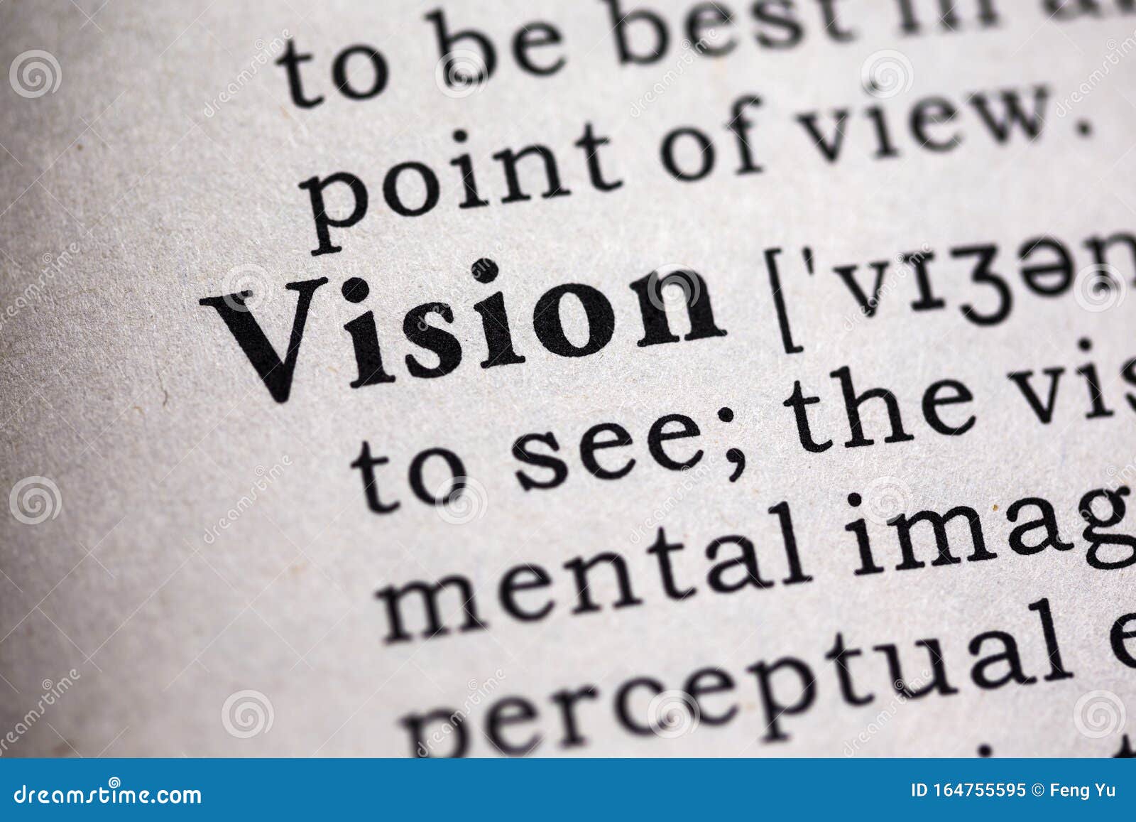 Definition of the Word Vision Stock Image - Image of word, dictionary ...