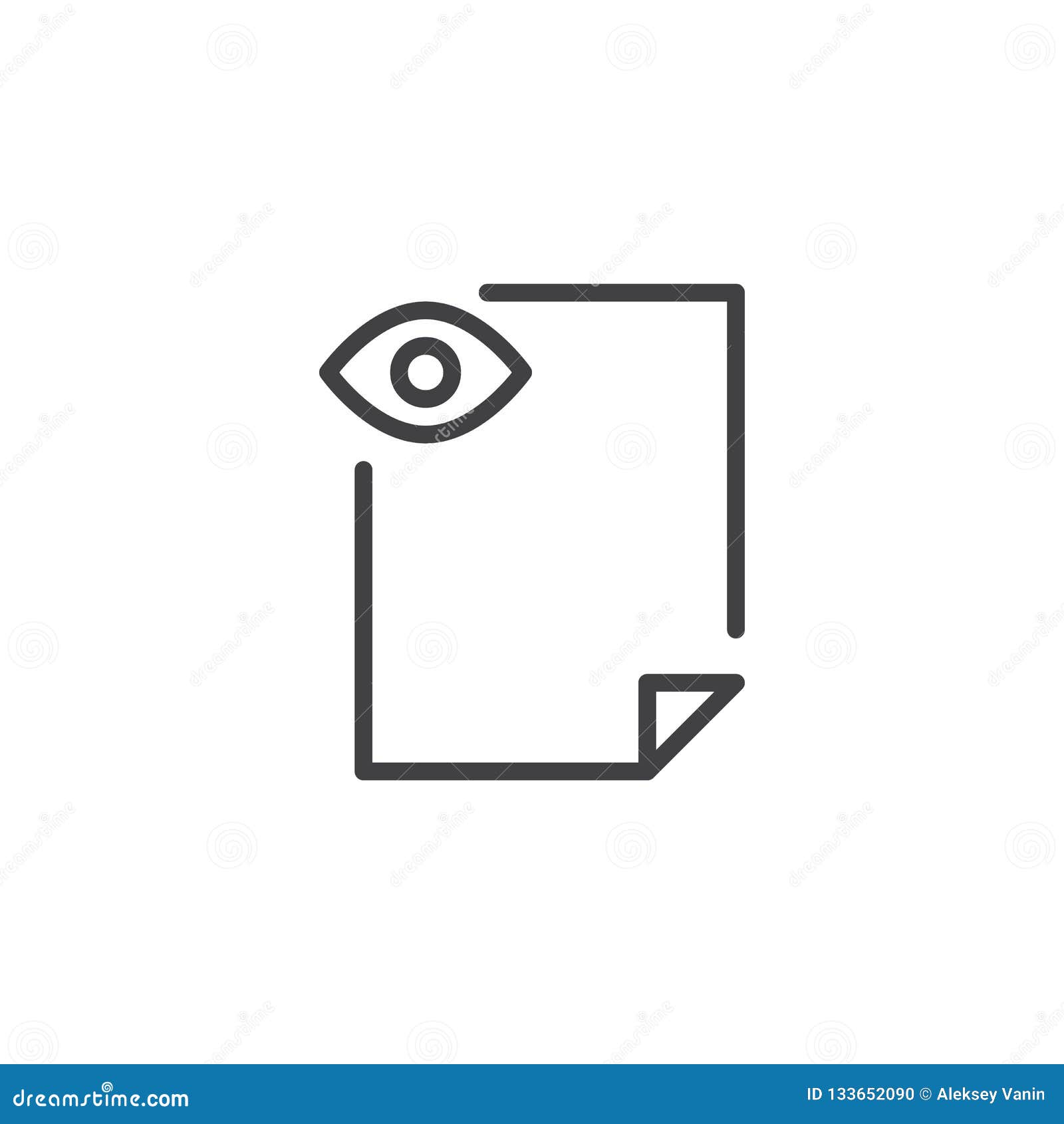 Vision File Document Outline Icon Stock Vector - Illustration of sign ...