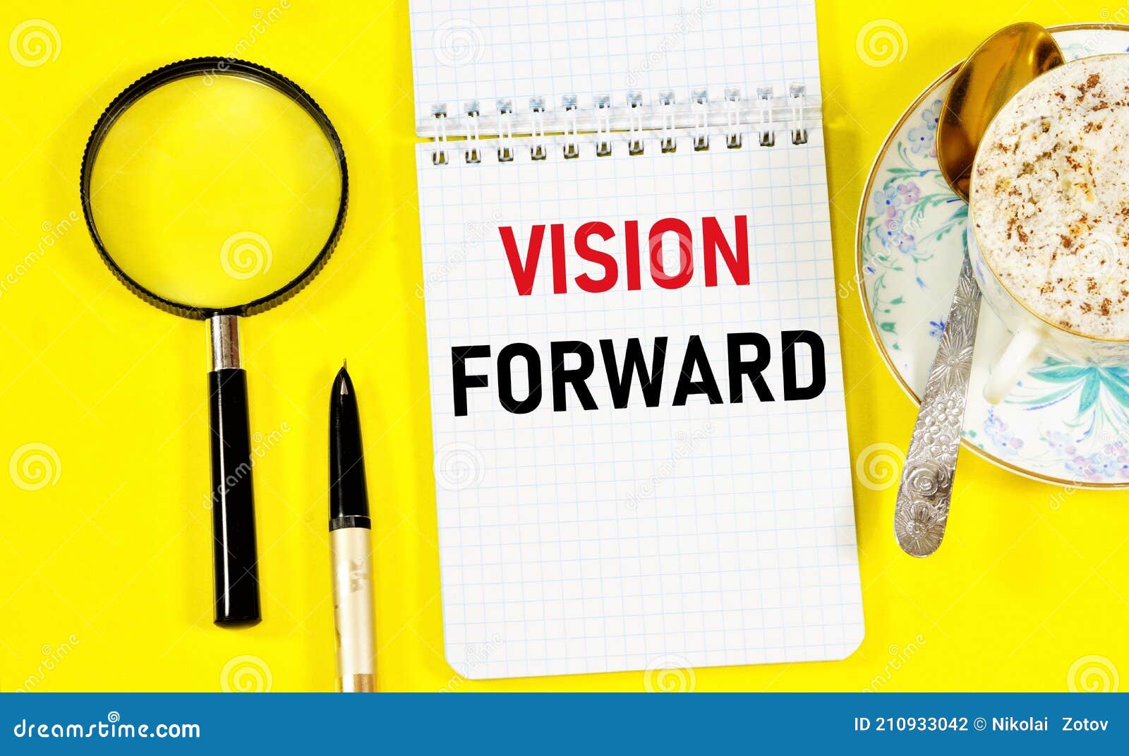 Vision Forward. a Text Label in the Goal Planning Notebook Stock Photo ...