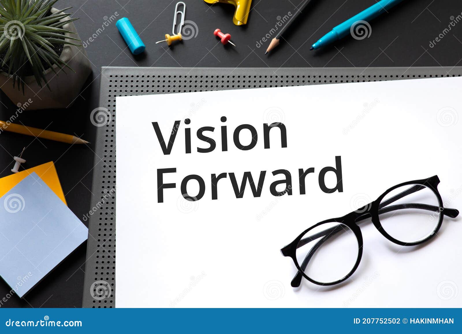 Vision Forward Text on White Paper.motivation To Success Stock Photo ...