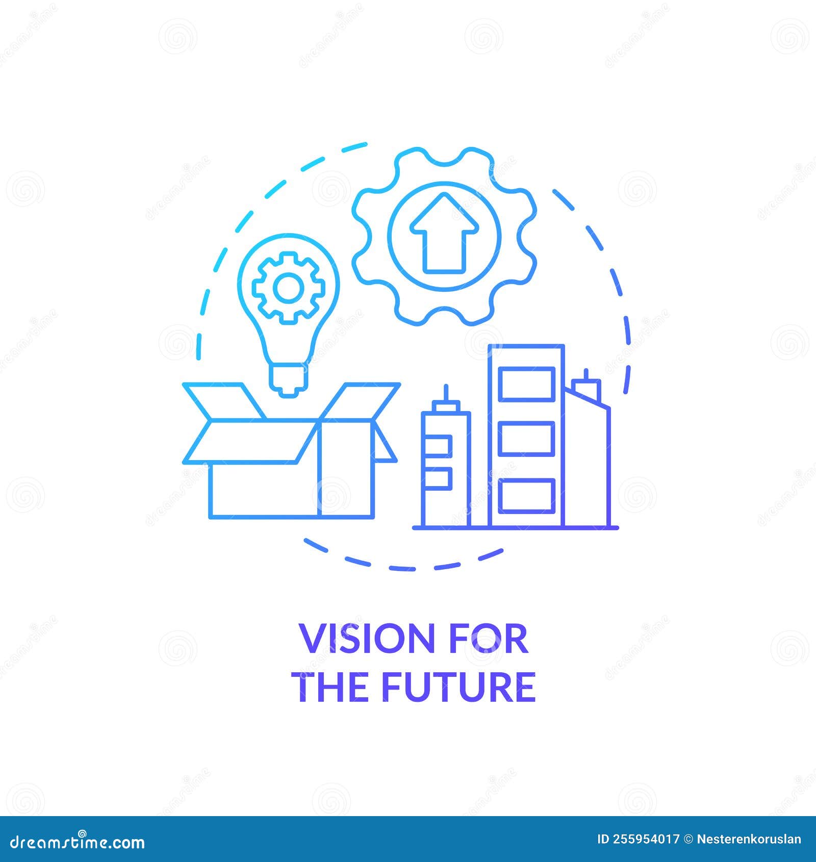 Vision for Future Blue Gradient Concept Icon Stock Vector ...
