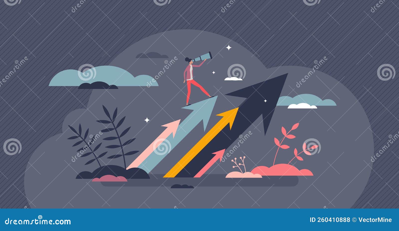 Vision for the Future Change for Business Direction Tiny Person Concept ...