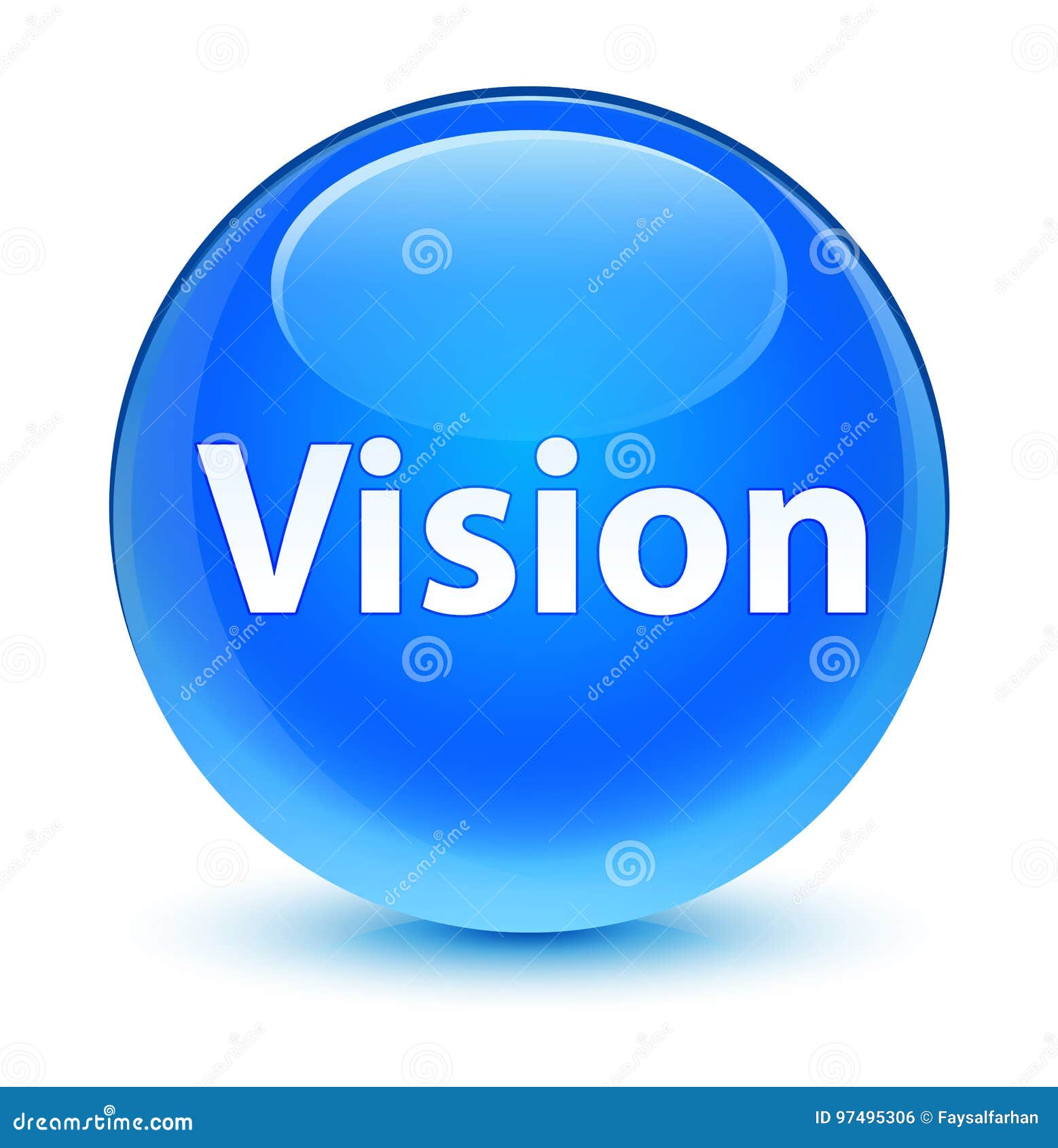 Vision Glassy Cyan Blue Round Button Stock Illustration - Illustration ...