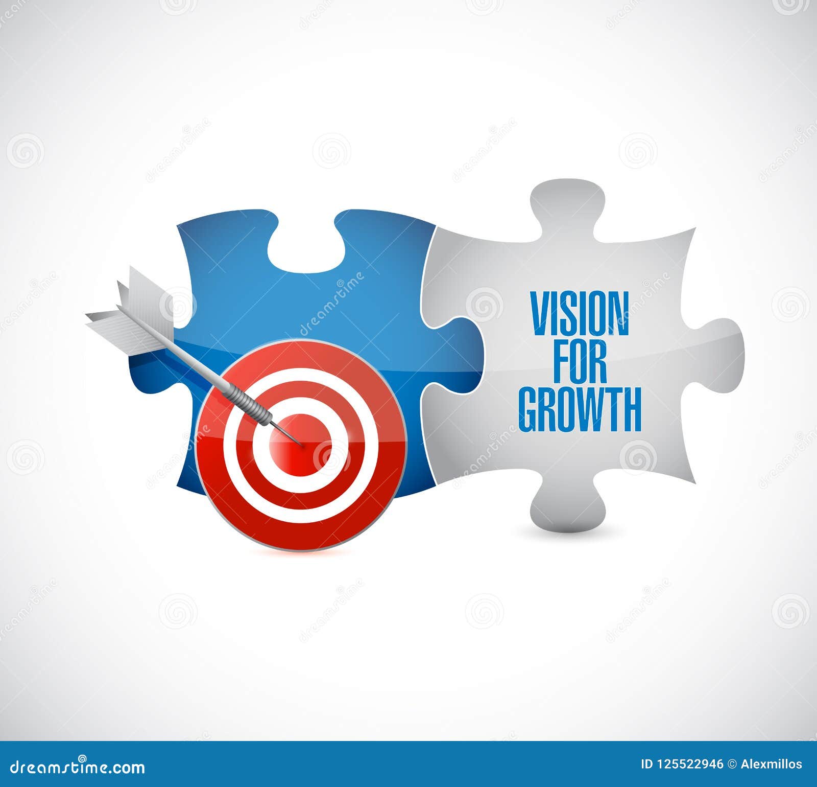 Vision for Growth Target Puzzle Pieces Message Stock Illustration ...