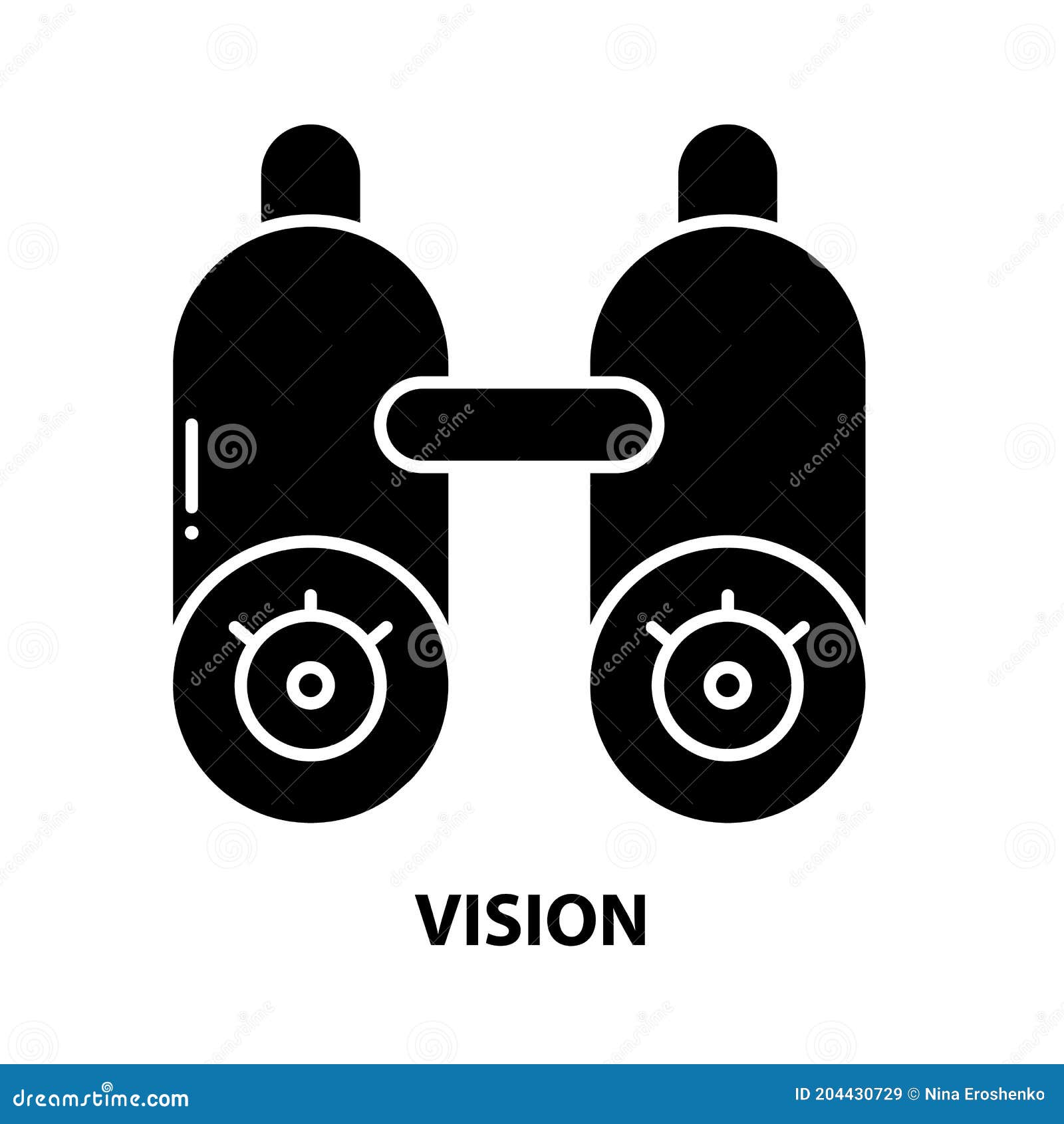 Vision Icon, Black Vector Sign with Editable Strokes, Concept ...