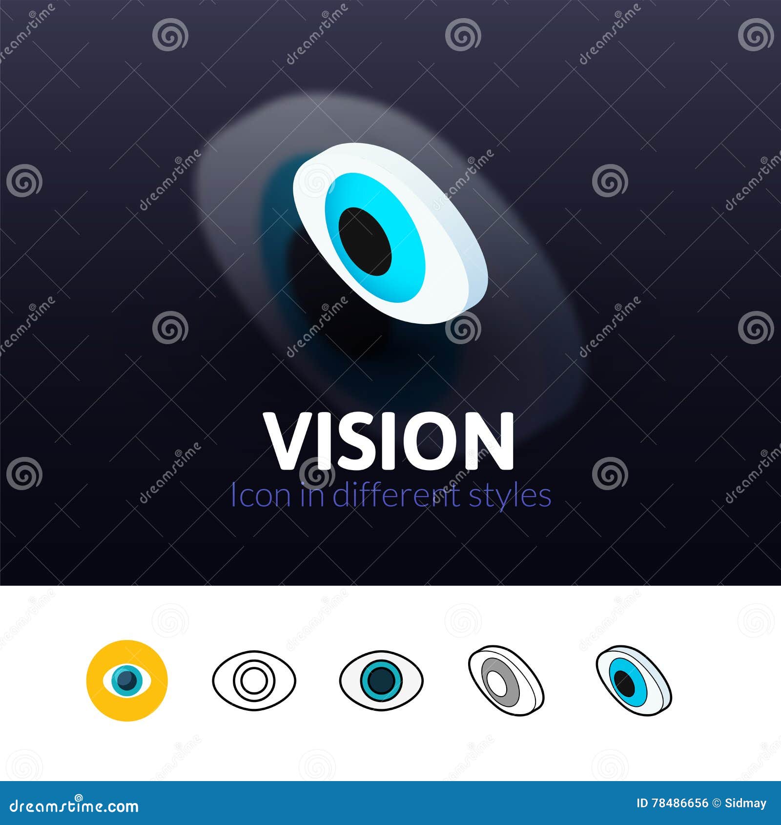 Vision Icon in Different Style Stock Vector - Illustration of human ...