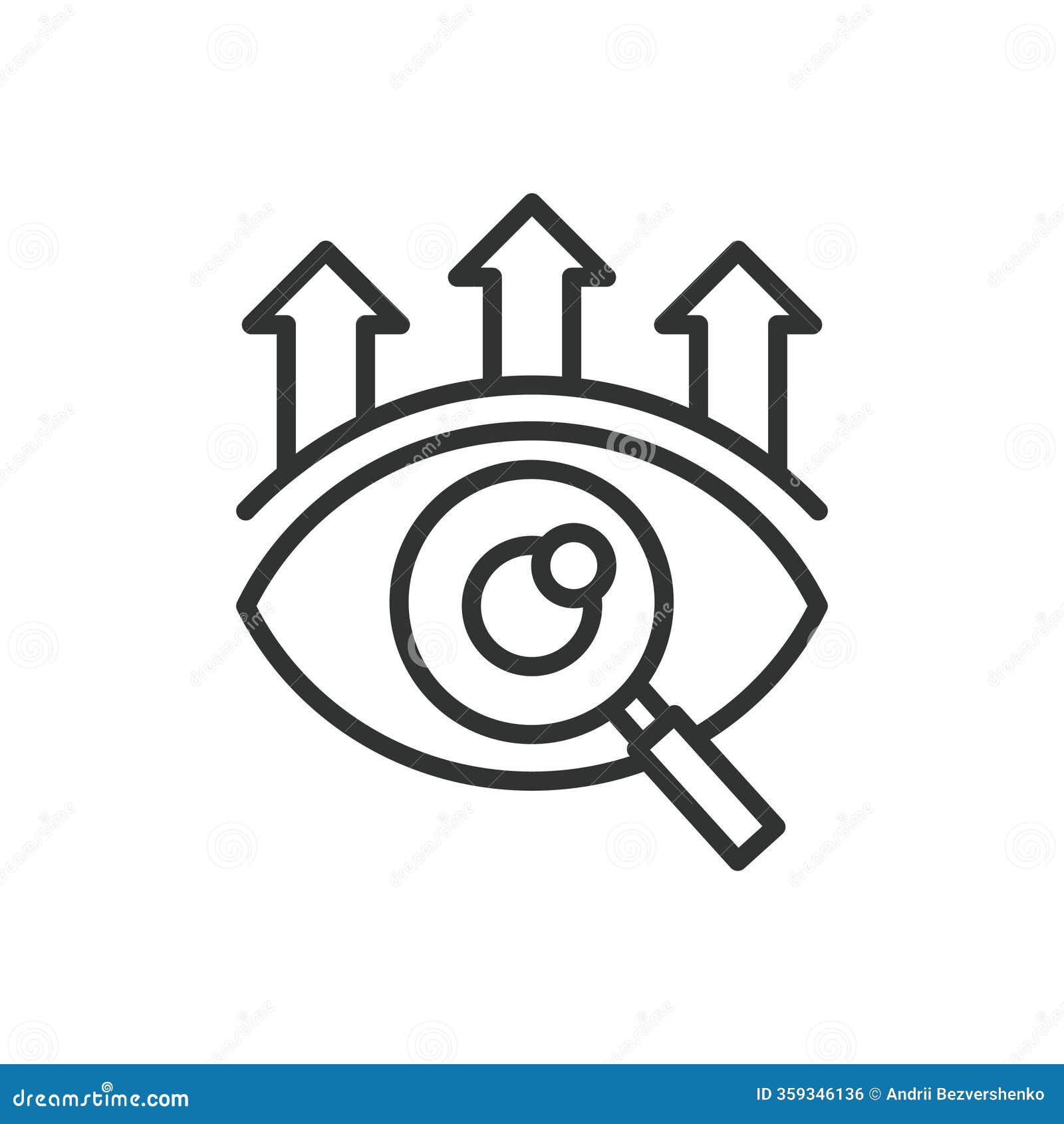 AI Vision Icon With Eye And Circuits, Vector Thin Line Illustration For ...