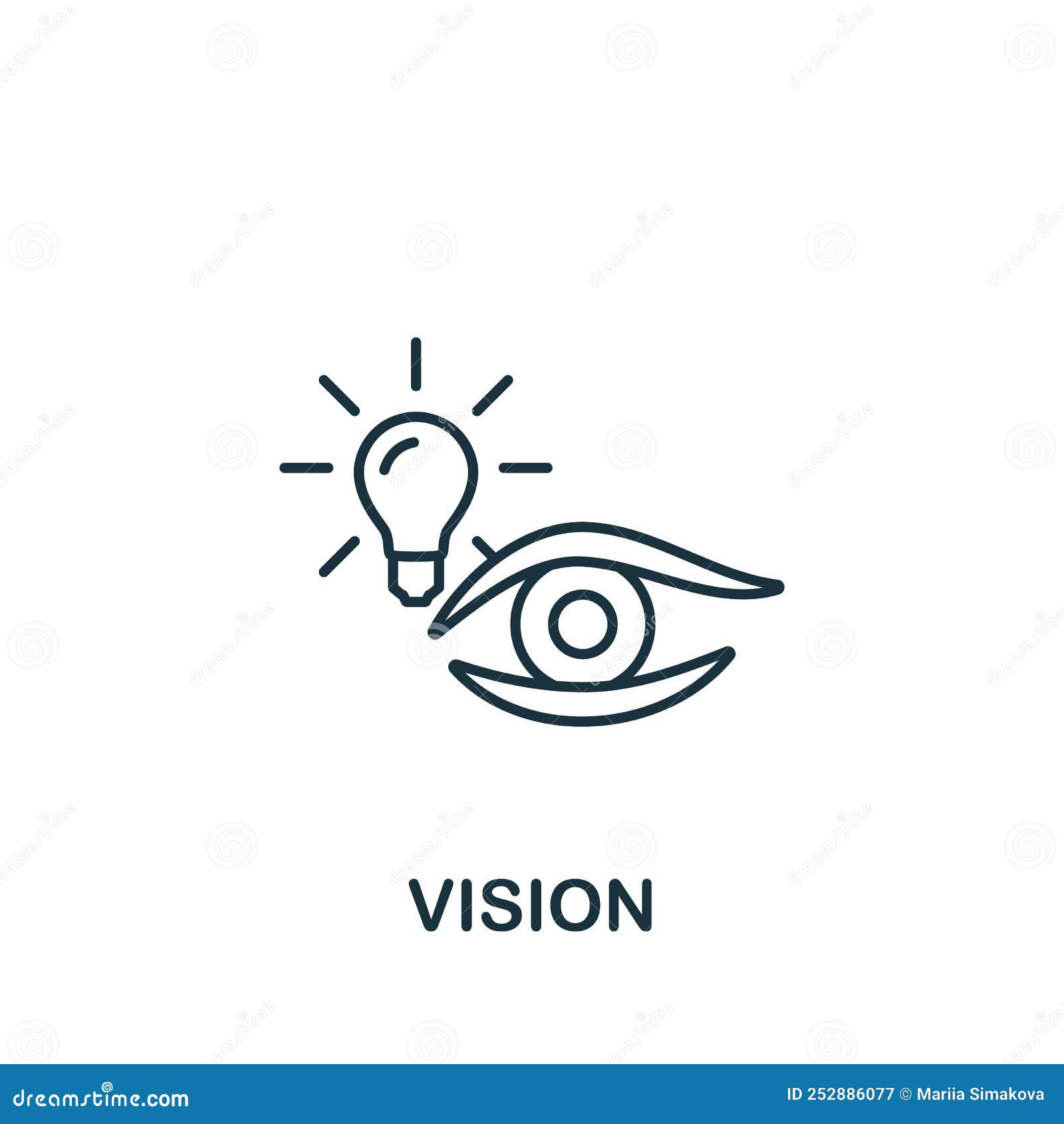 Vision Icon. Monochrome Simple Brain Process Icon for Templates, Web ...