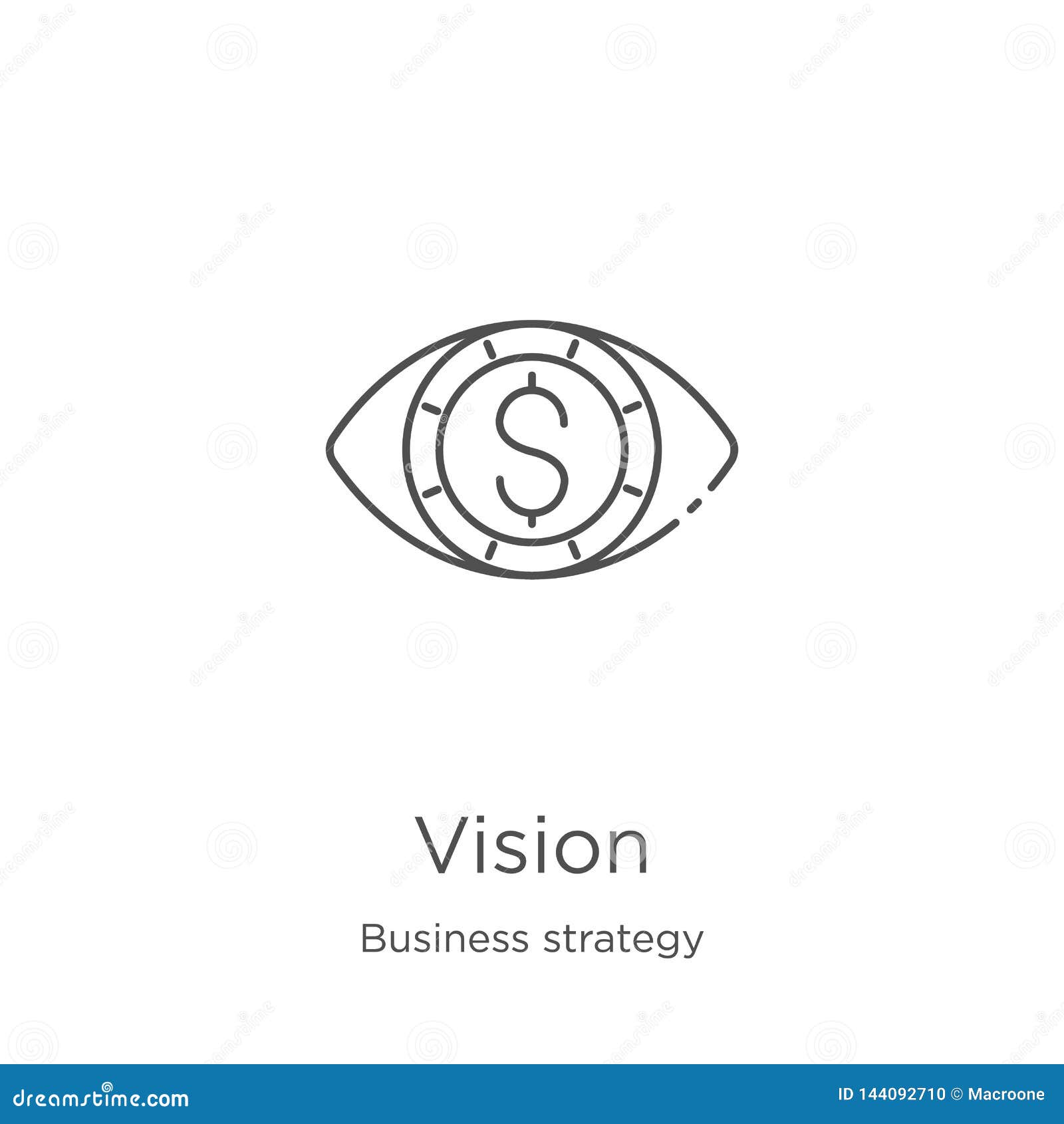 Vision Icon Vector from Business Strategy Collection. Thin Line Vision ...