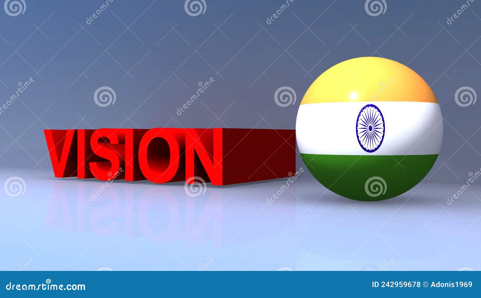 Vision with India Flag on Blue Stock Illustration - Illustration of ...