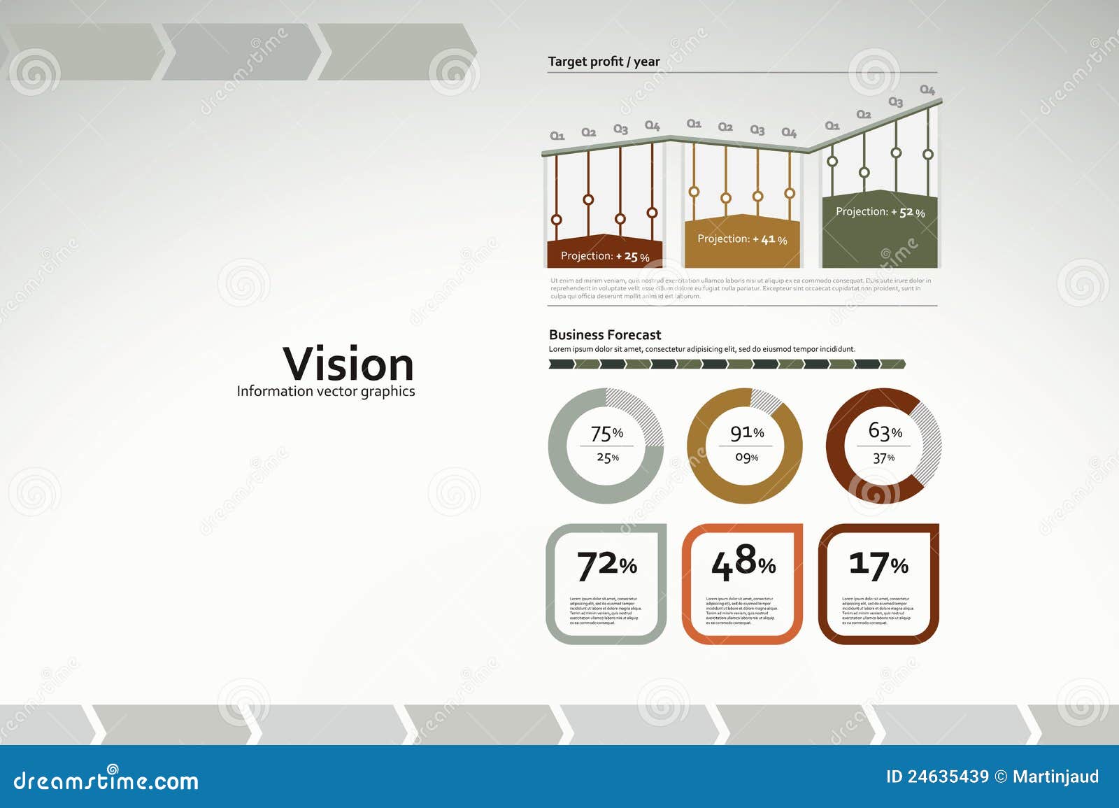 Vision Infographics with Charts and Statistics Stock Vector ...
