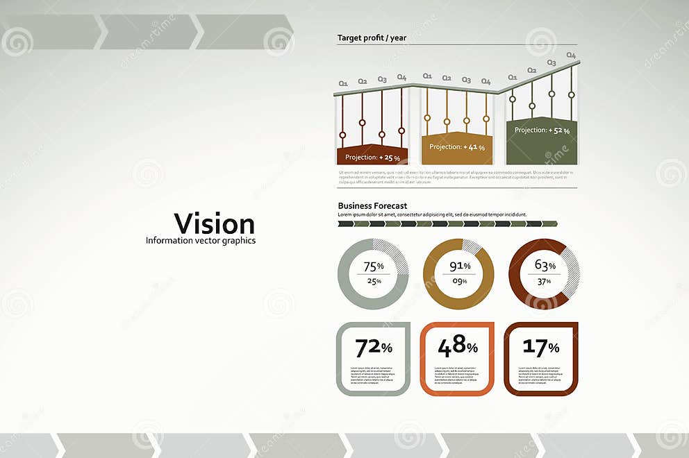 Vision Infographics with Charts and Statistics Stock Vector ...