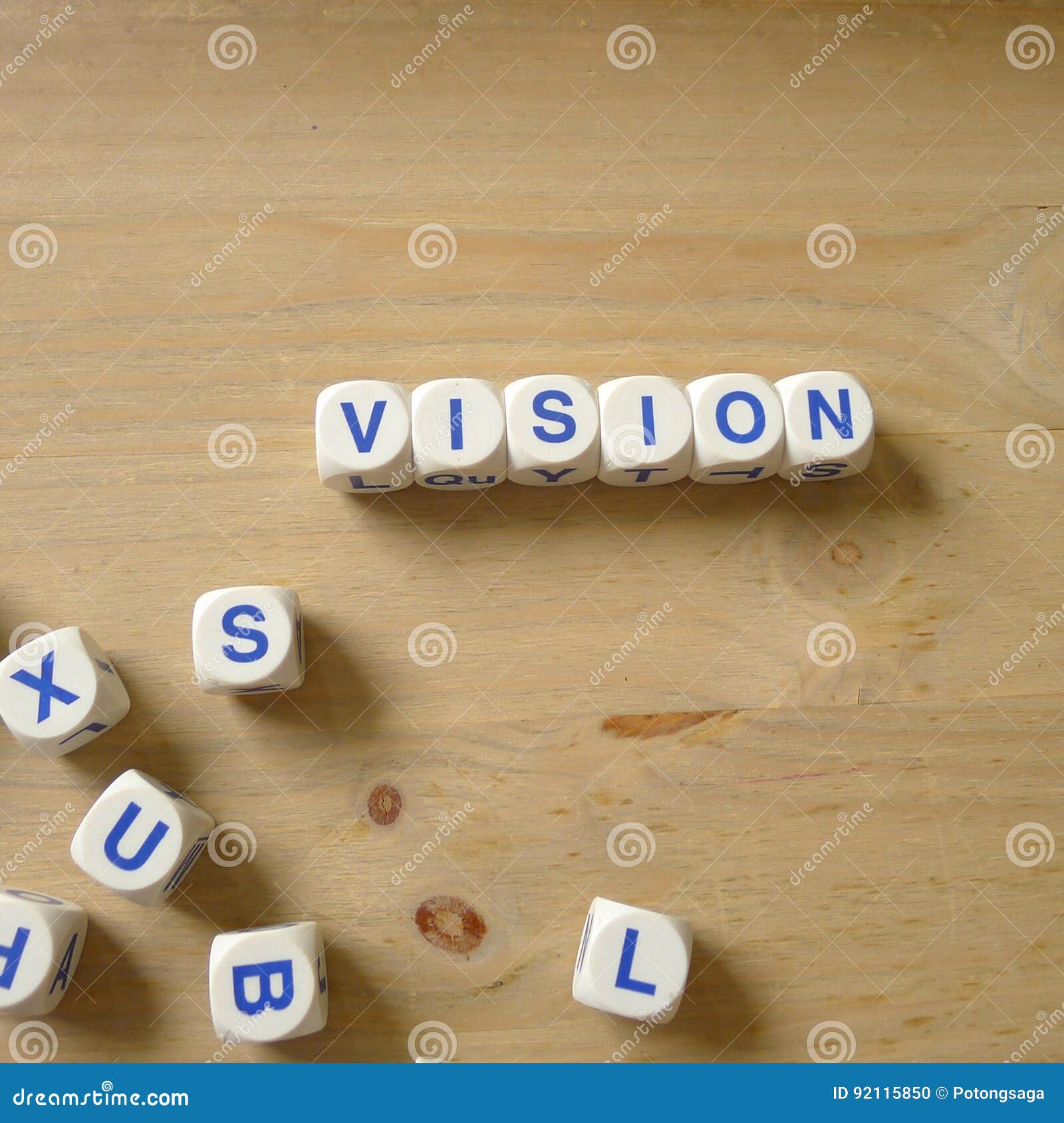Vision stock photo. Image of abstract, letter, cubes - 92115850