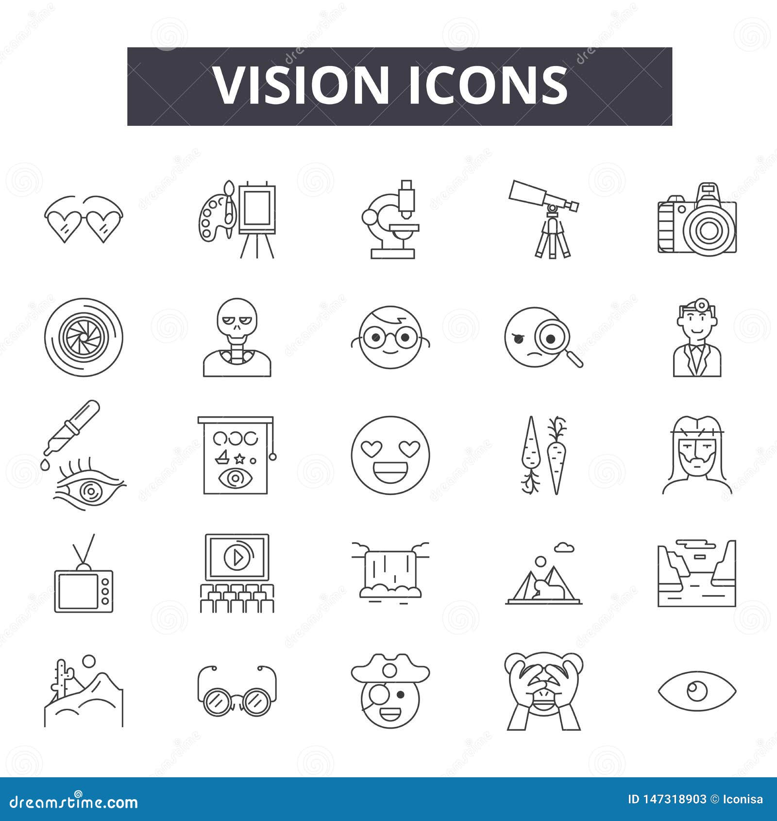 Vision Line Icons, Signs, Vector Set, Linear Concept, Outline ...