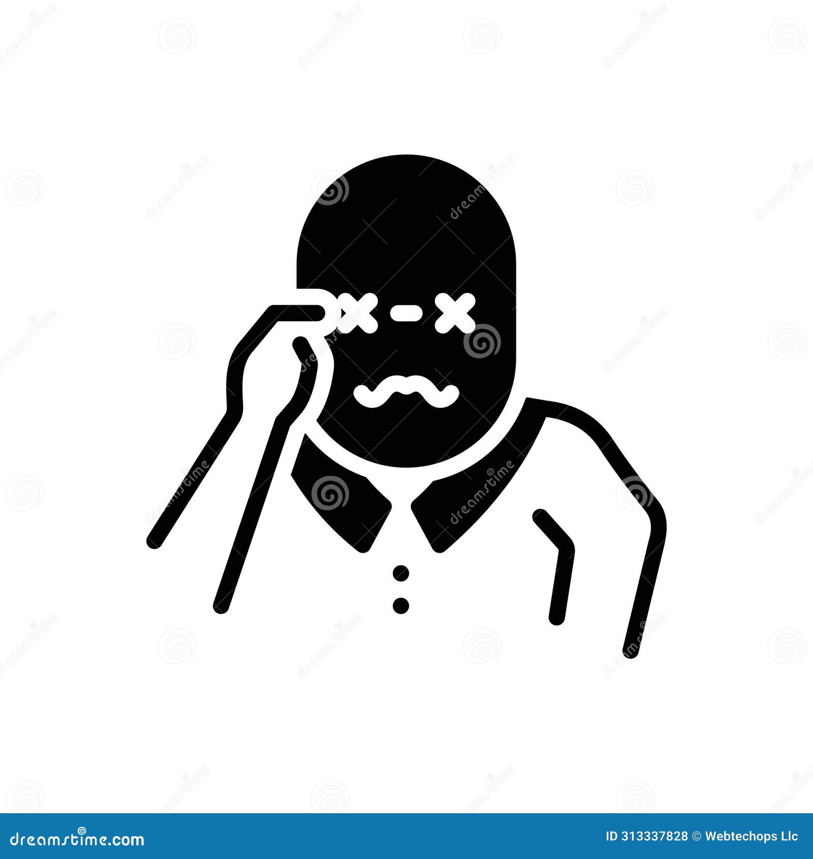 Black Solid Icon for Vision Loss, Eyeless and Disease Stock ...