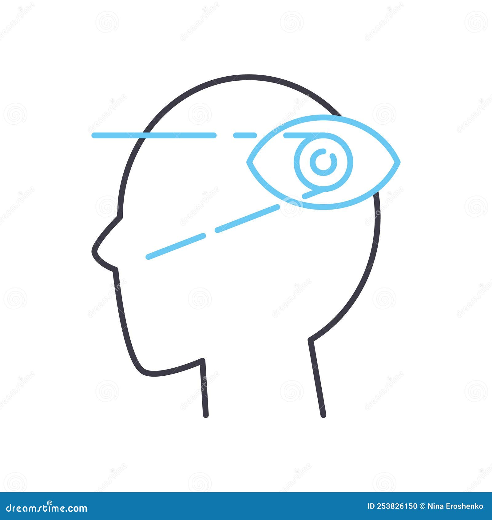 Vision Mind Line Icon, Outline Symbol, Vector Illustration, Concept ...