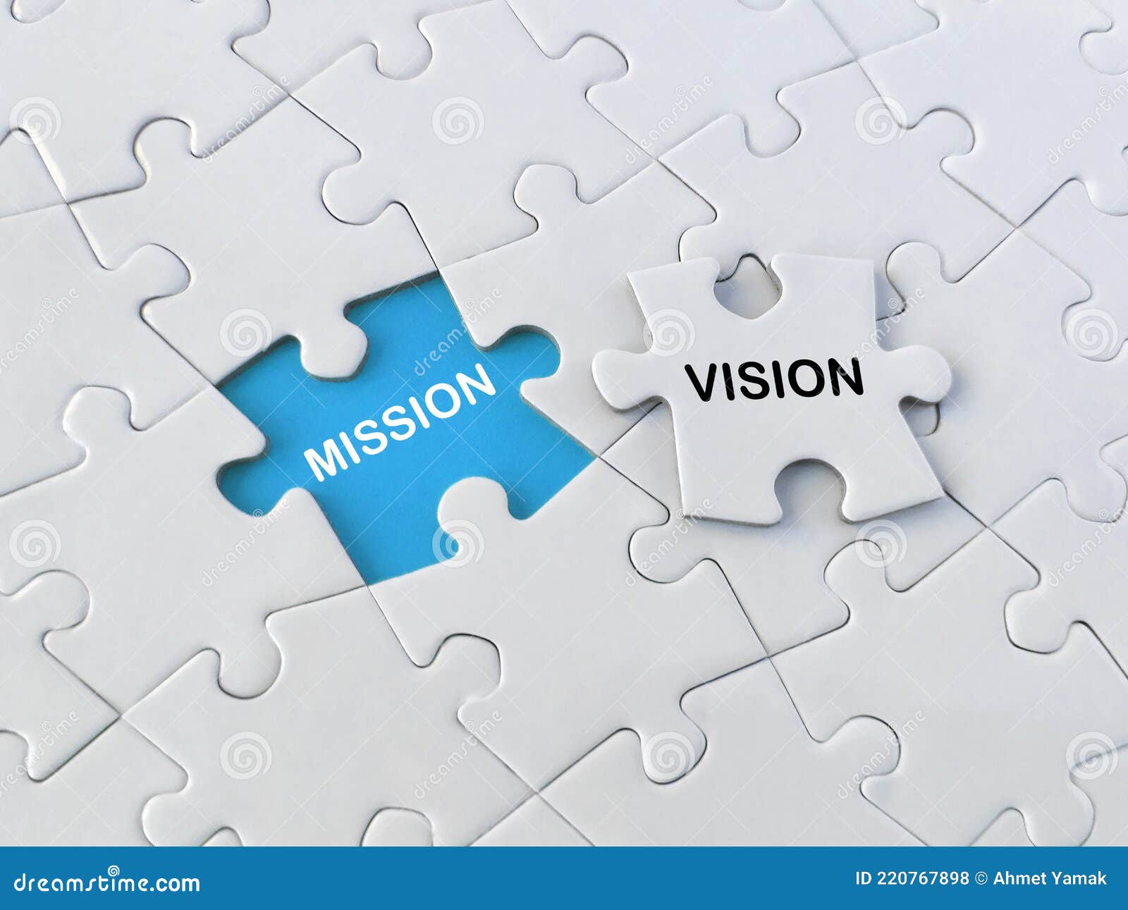 Vision and Mission Text on Jigsaw Puzzle Stock Photo - Image of piece ...