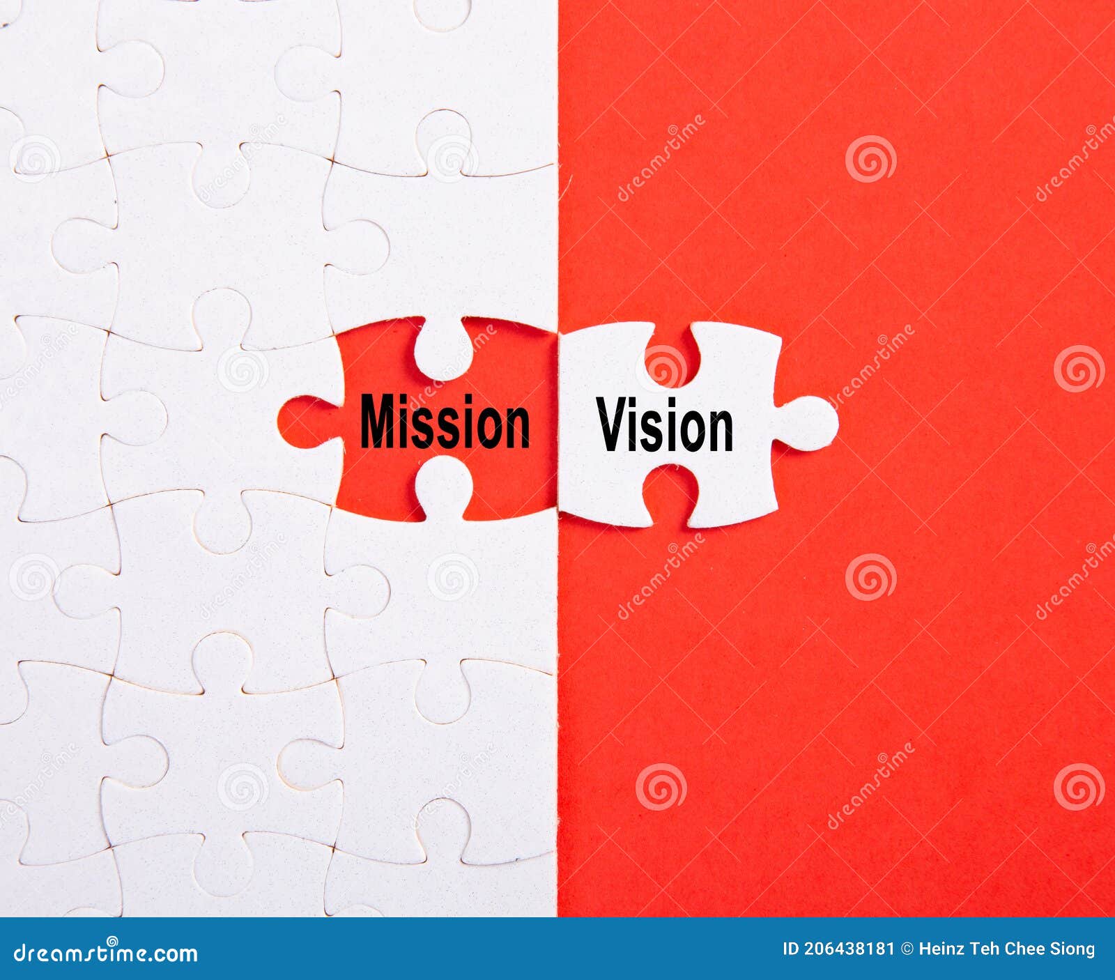 VISION and MISSION Using Jigsaw Puzzles Stock Image - Image of strategy ...