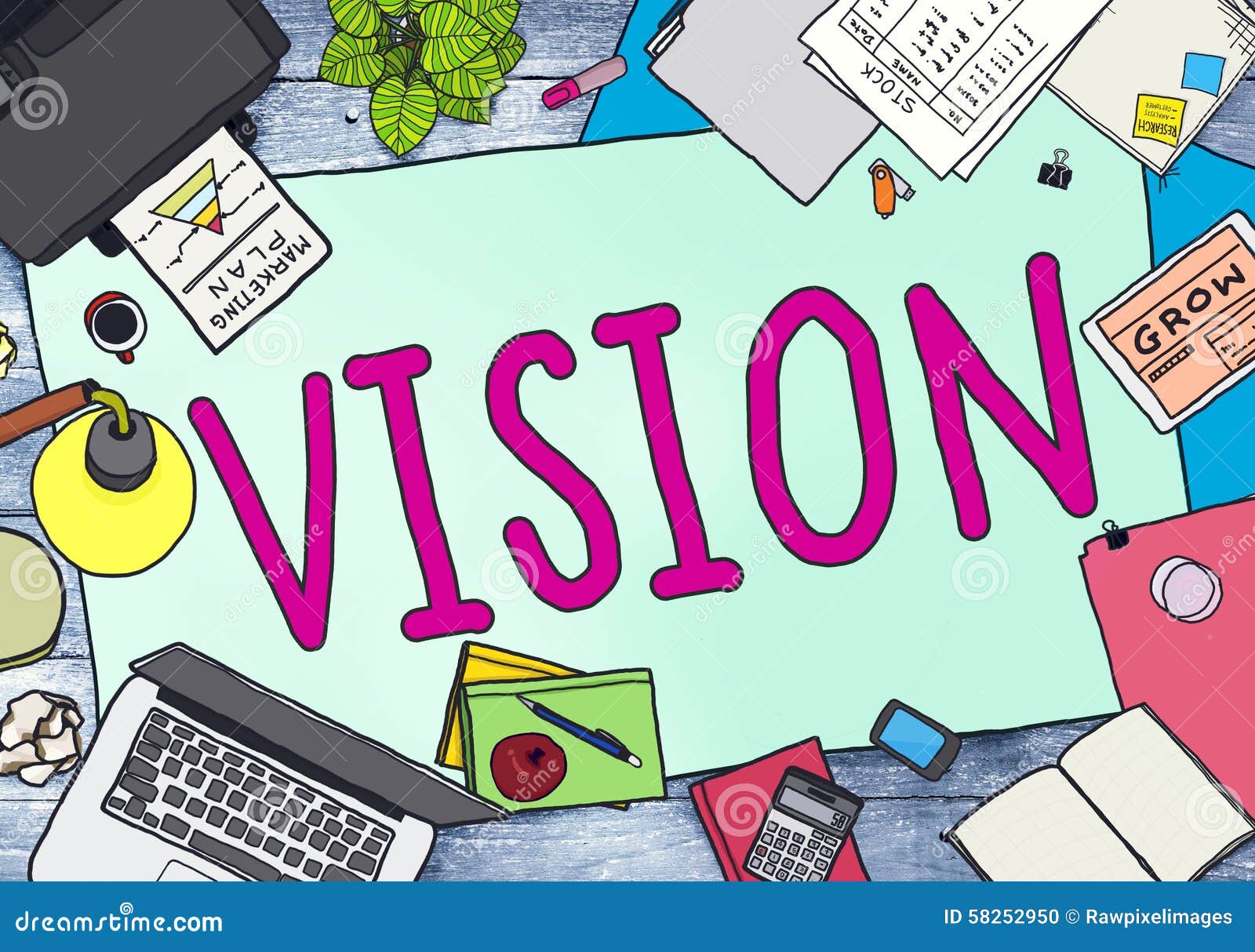 Vision Motivation Mission Inspiration Planning Concept Stock ...