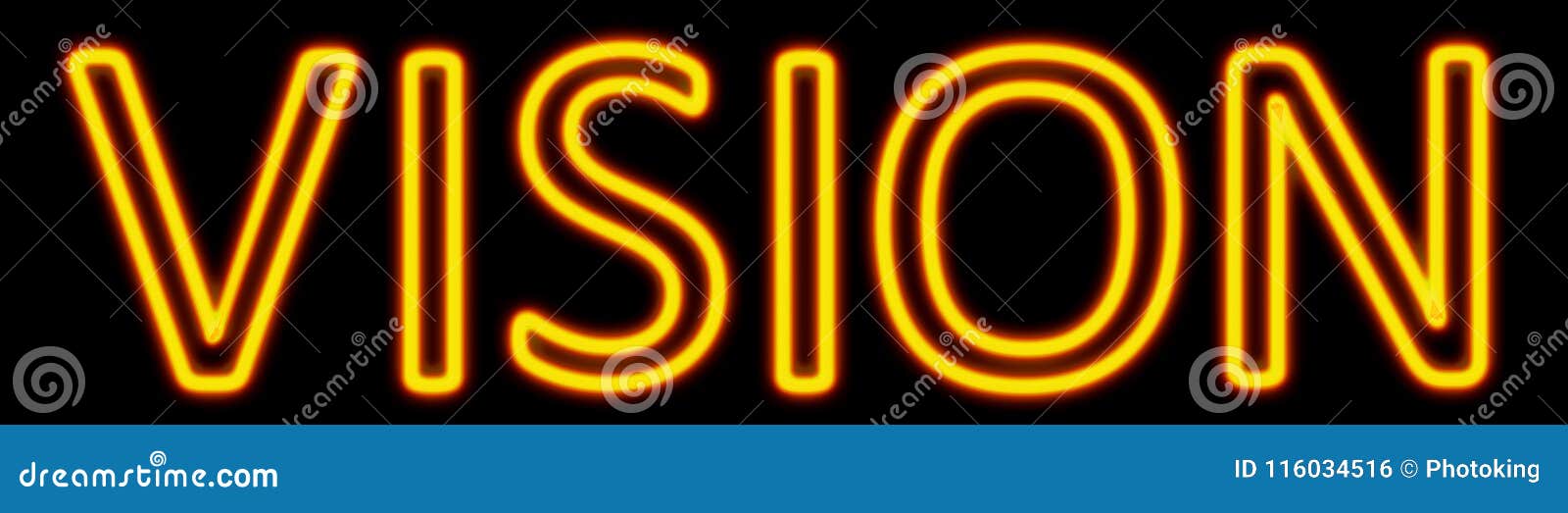 Vision neon sign stock illustration. Illustration of words - 116034516