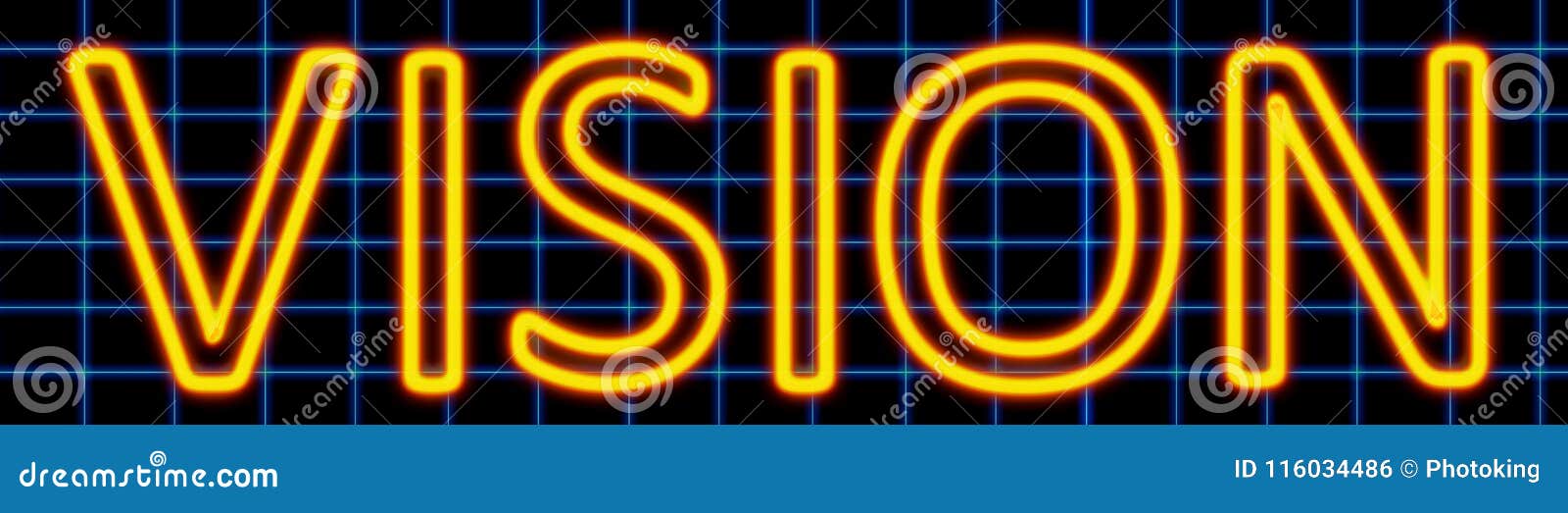 Vision neon sign stock illustration. Illustration of brain - 116034486