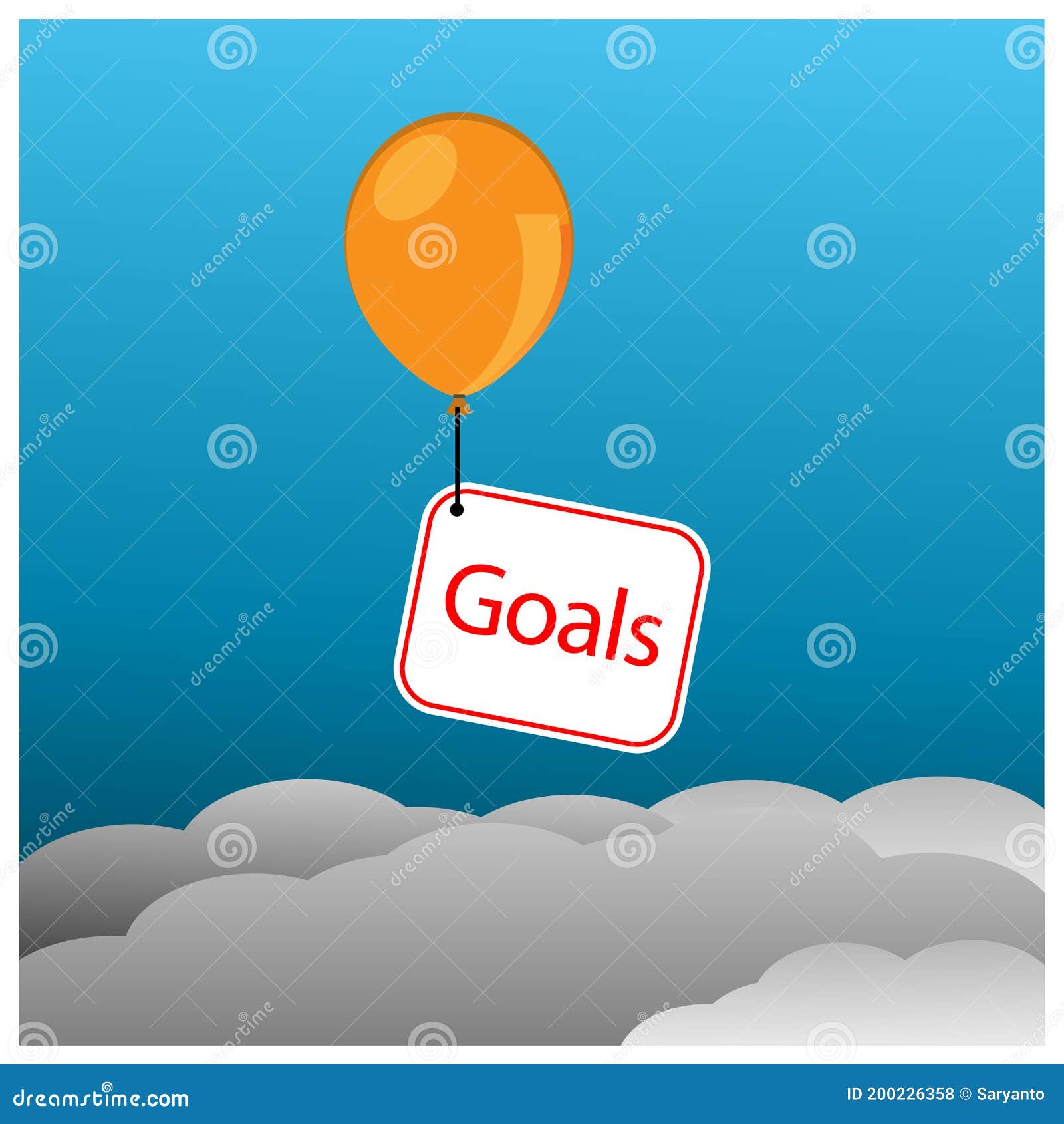 Goals Board and Balloon. Concept for we Must Have High Aspirations ...