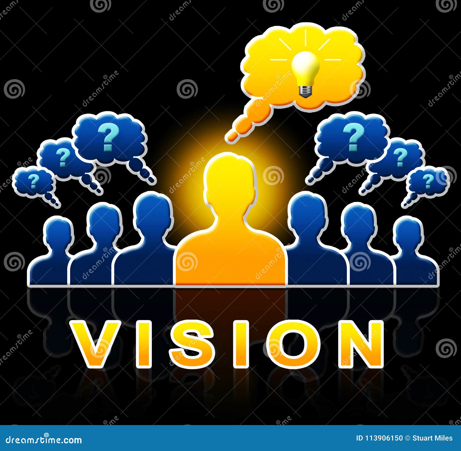 Vision People Shows Corporate Planning 3d Illustration Stock ...