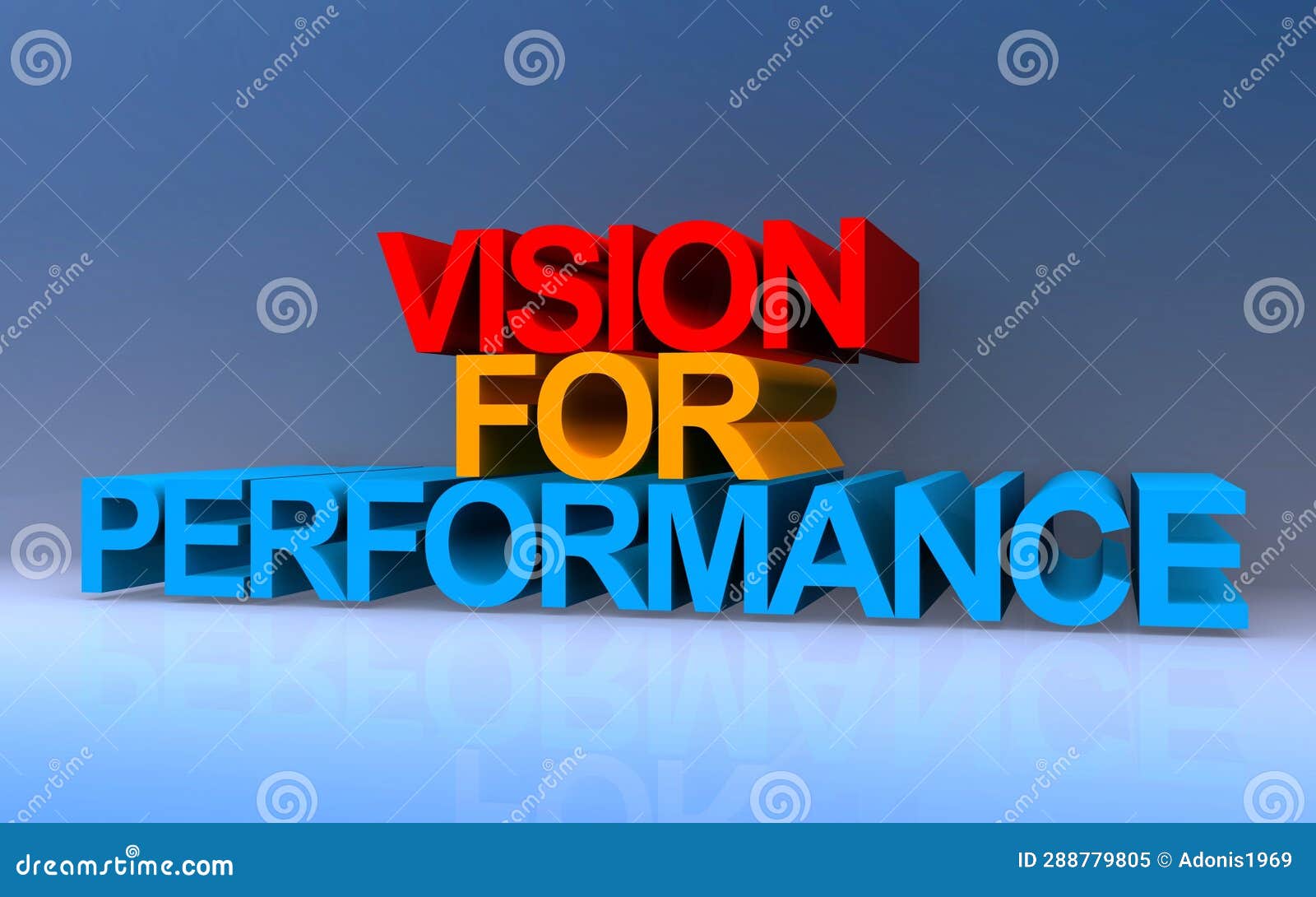 Vision for Performance on Blue Stock Illustration - Illustration of ...