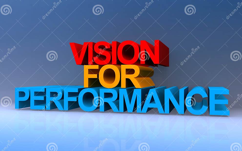 Vision for Performance on Blue Stock Illustration - Illustration of ...