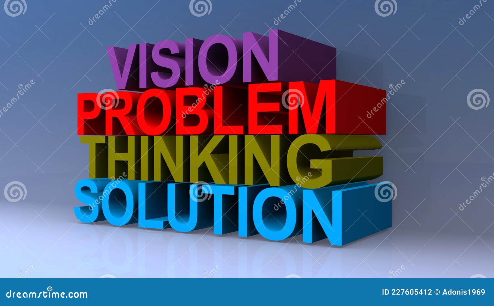 Vision Problem Thinking Solution on Blue Stock Illustration ...