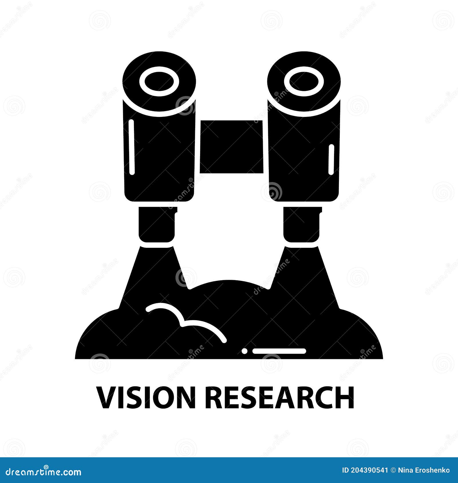 Vision Research Icon, Black Vector Sign with Editable Strokes, Concept ...