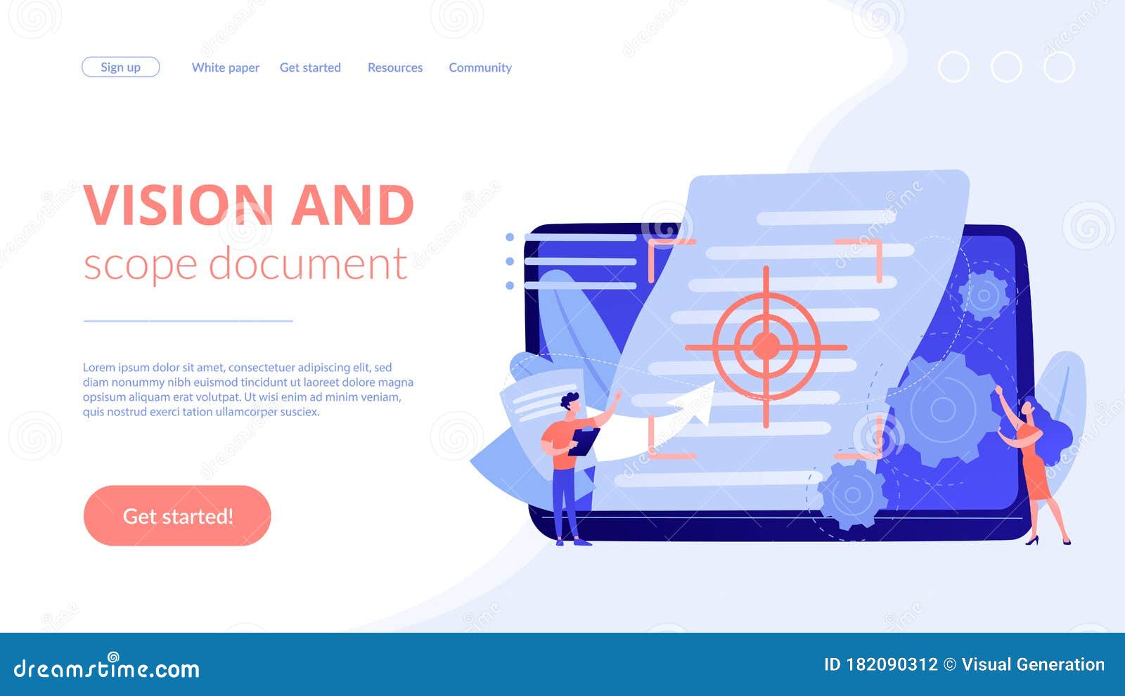 Vision and Scope Document Concept Landing Page. Stock Vector ...