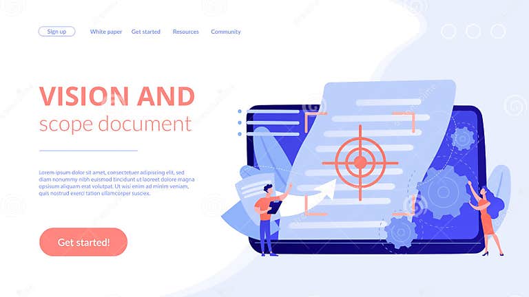 Vision and Scope Document Concept Landing Page. Stock Vector ...
