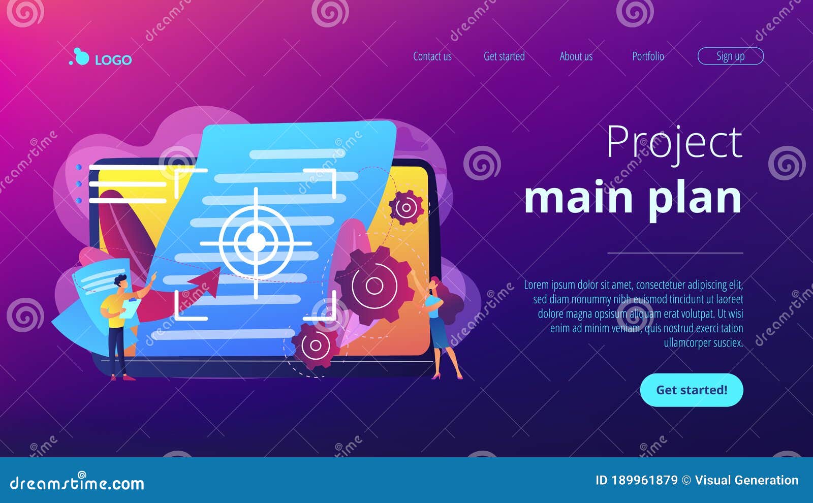 Vision and Scope Document Concept Landing Page. Stock Vector ...